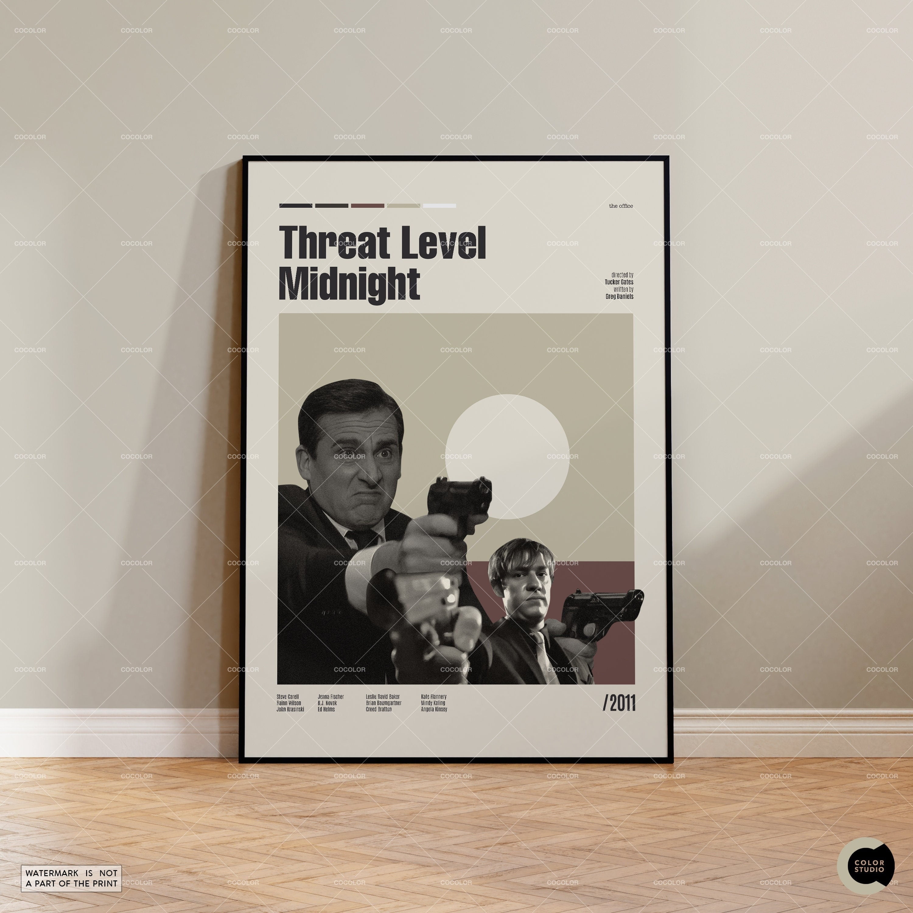 POSTER The Office Inspired Poster, Threat Level Midnight, Vintage ...