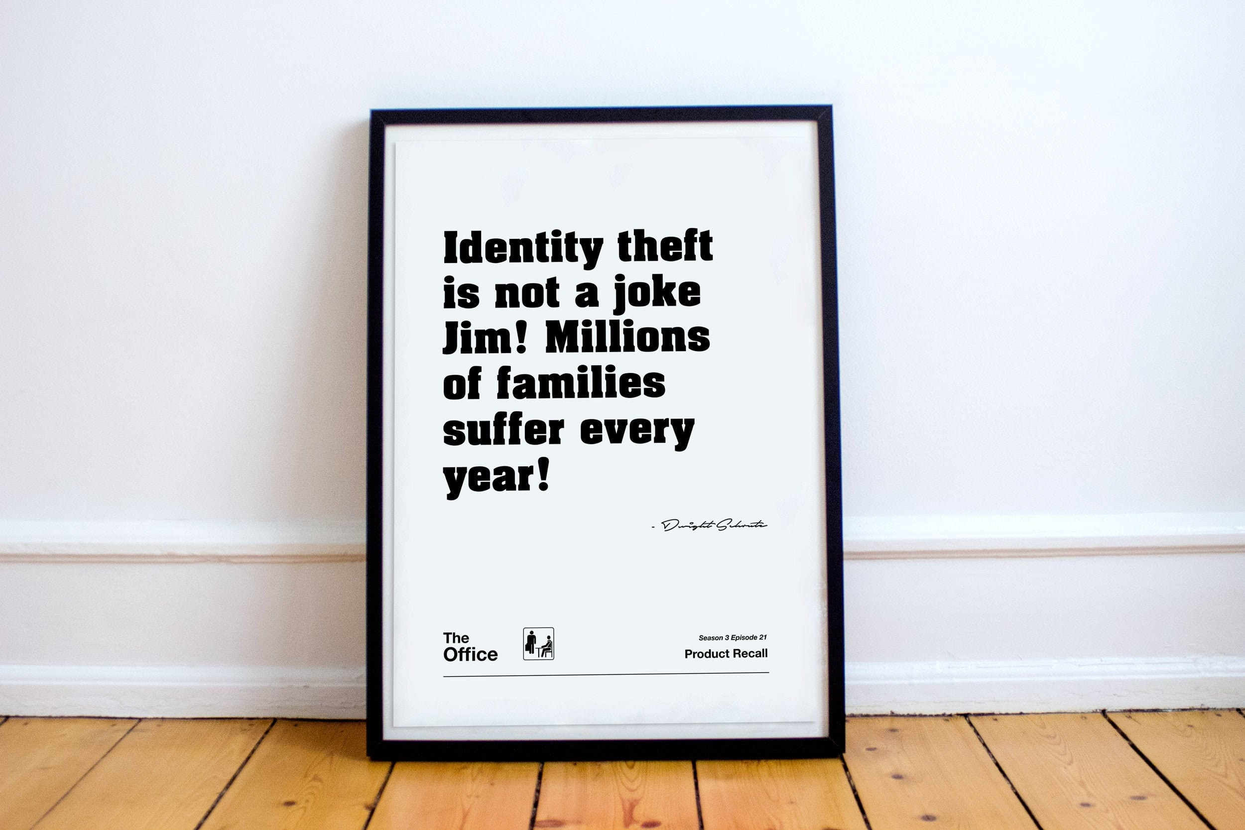 POSTER The Office Quote Poster - Identity Theft, Dwight Schrute, The ...