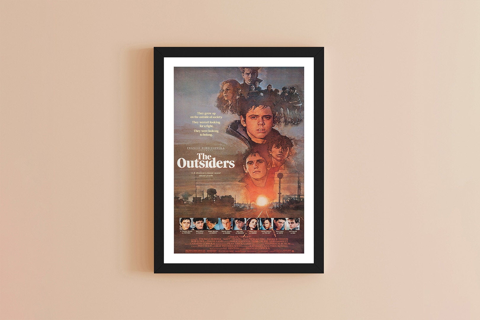 POSTER The Outsiders Film / Movie Advertising Poster In A Black Picture ...