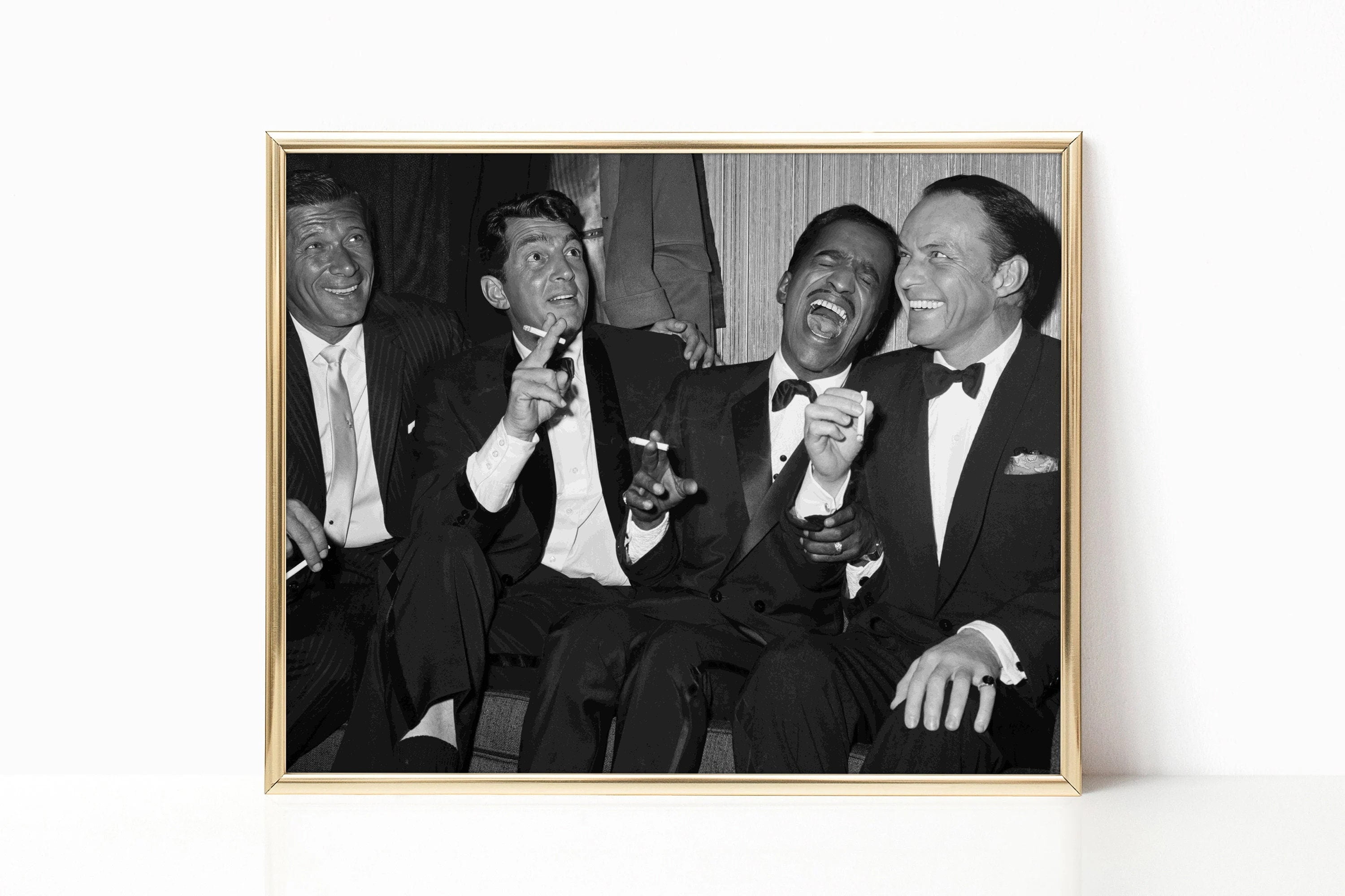 POSTER The Rat Pack Print Dean Martin Sammy Davis Frank Sinatra Poster Black and White Vintage ...
