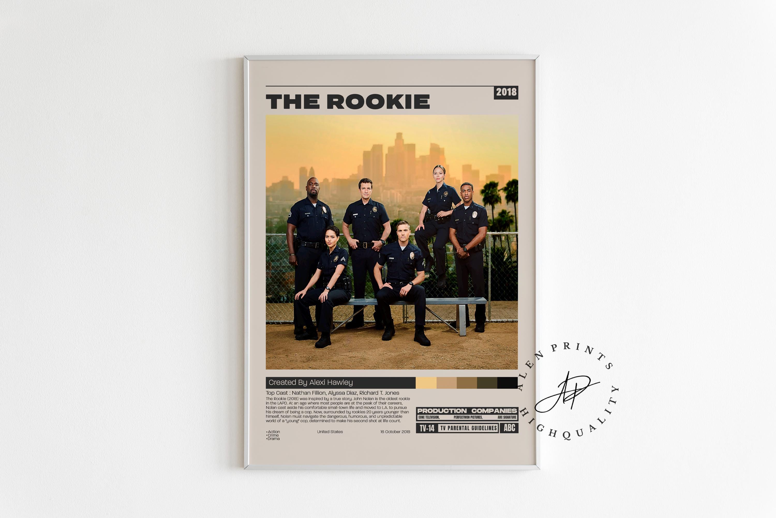 POSTER The Rookie Poster, Alexi Hawley, Minimalist Tv Series, Vintage ...