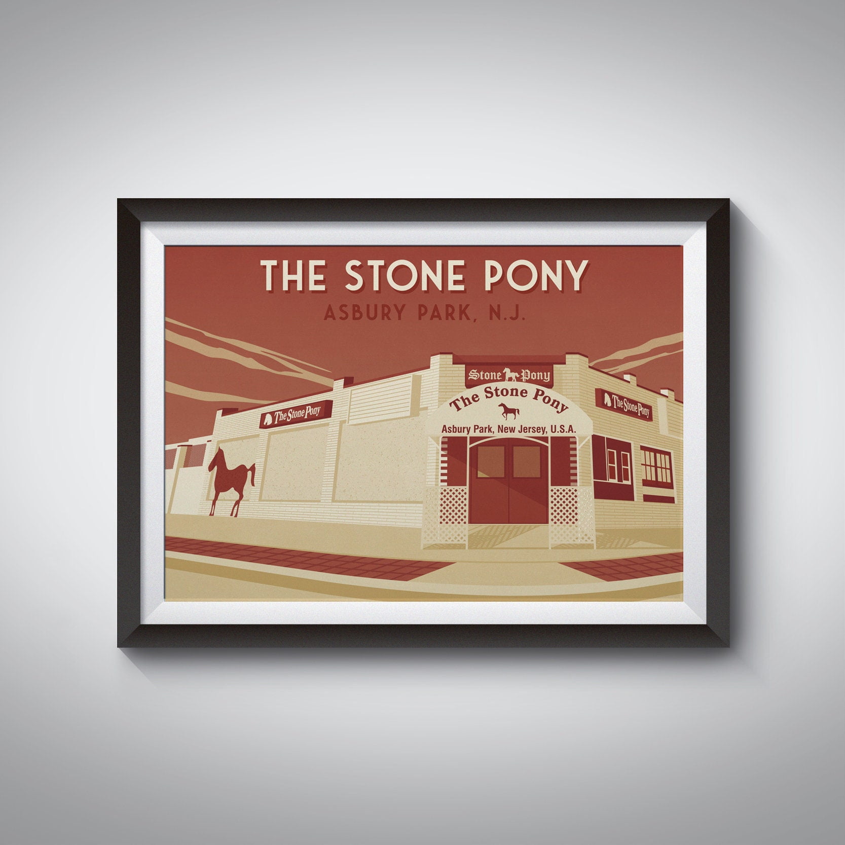 POSTER The Stone Pony Poster, Music Venue Print, Asbury New Jersey, NJ ...