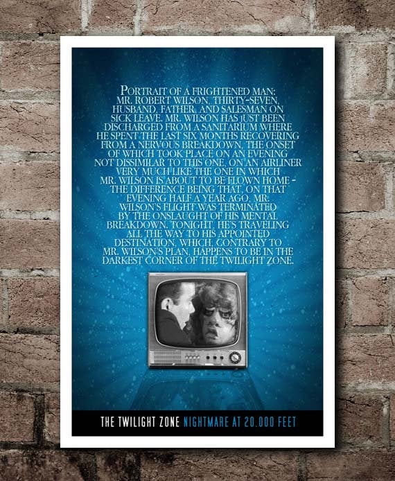 POSTER The Twilight Zone NIGHTMARE AT 20,000 FEET Poster -UNFRAMED ...