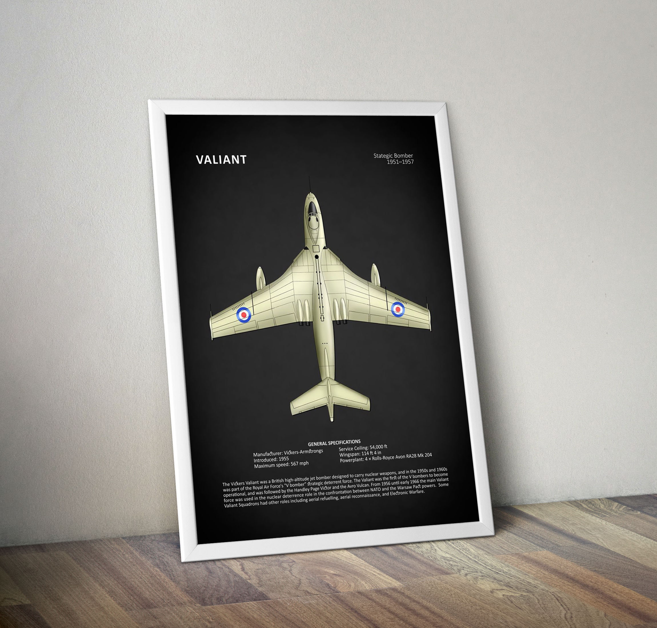 POSTER The Valiant Aircraft Poster Aviation Art Airplane Wall Decor ...