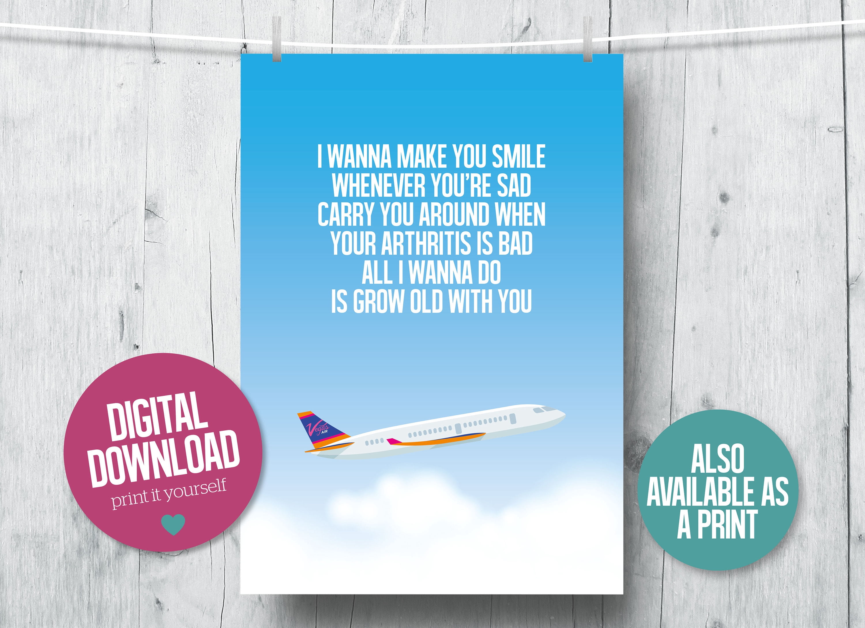 POSTER The Wedding Singer movie print, I wanna grow old with you song ...