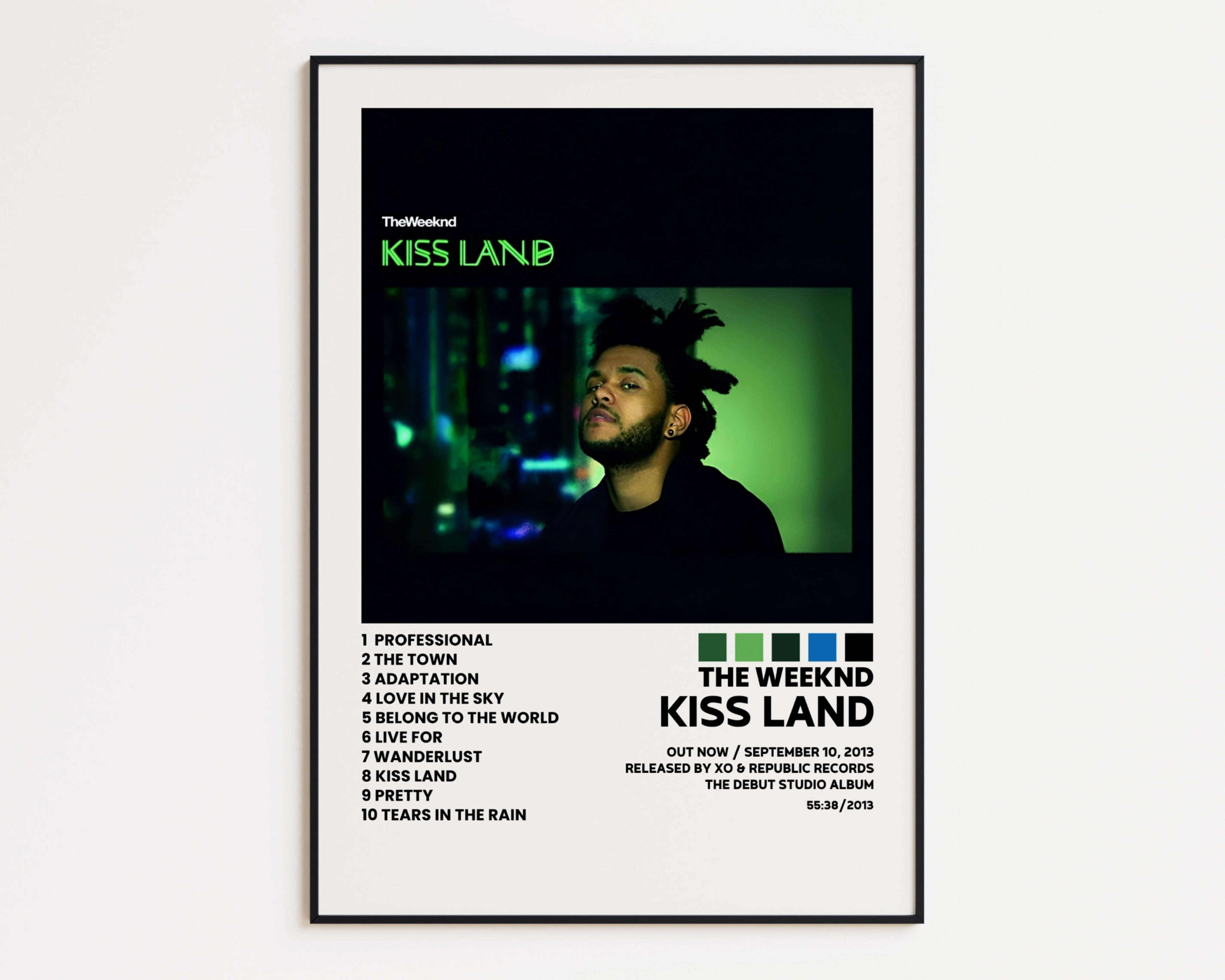 POSTER The Weeknd Cover Poster, Kiss Land Album Wall Print, Tracklist ...