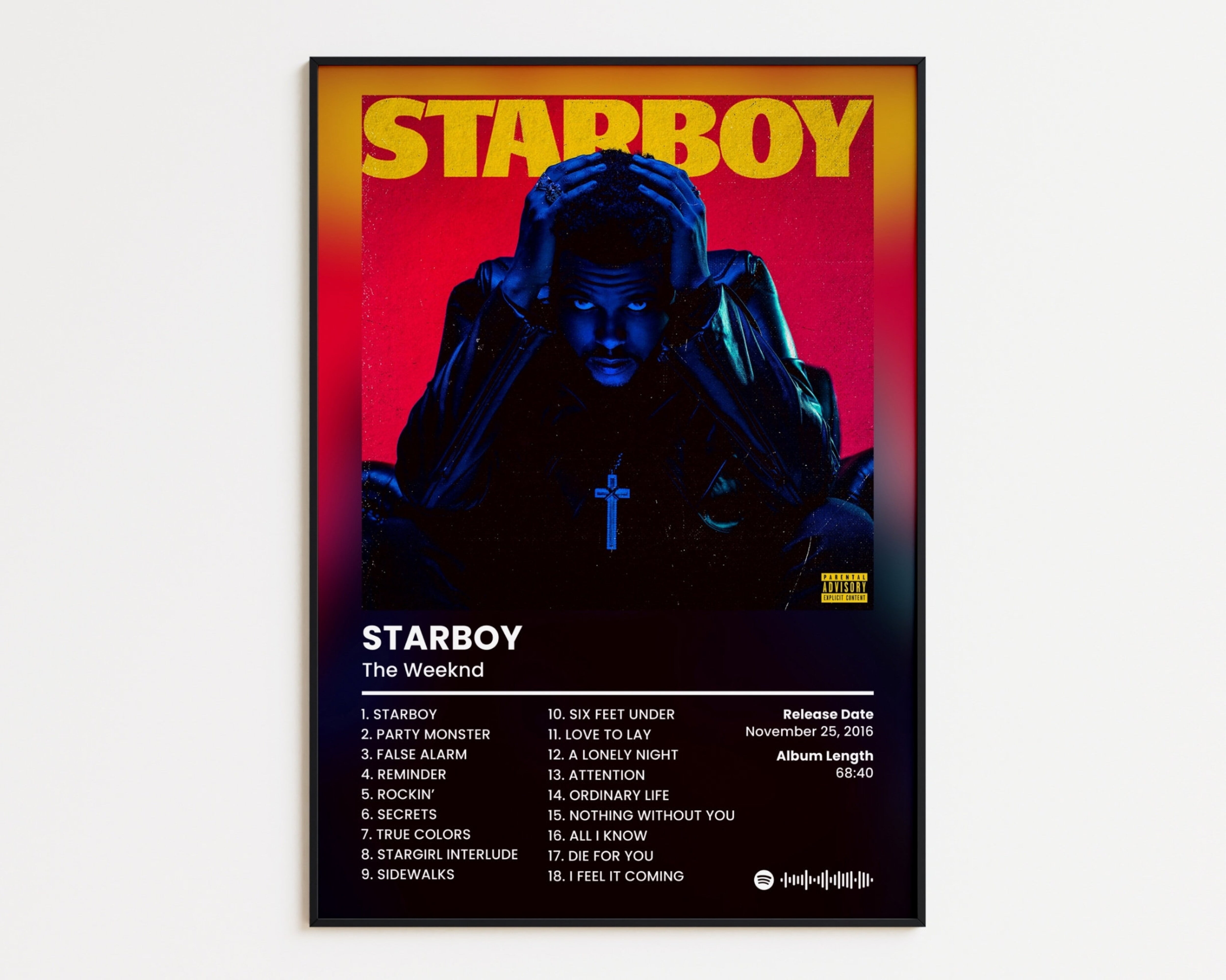 POSTER The Weeknd Cover Poster, Starboy Print, Classics RnB Poster, Hip ...