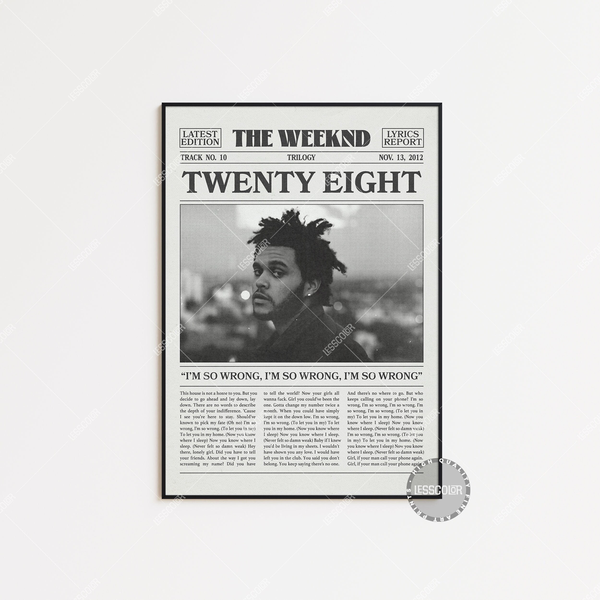 POSTER The Weeknd Retro Newspaper Print, Twenty Eight Poster, Twenty ...
