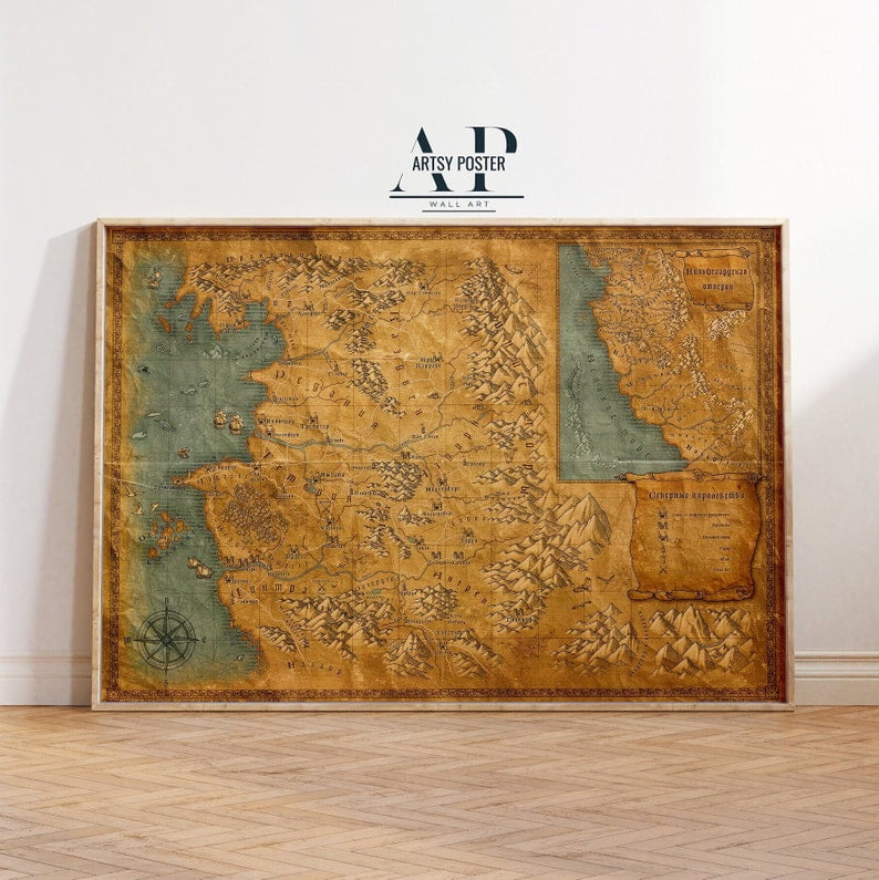 POSTER The Witcher Game Map Poster, Continent of The Witcher Print ...