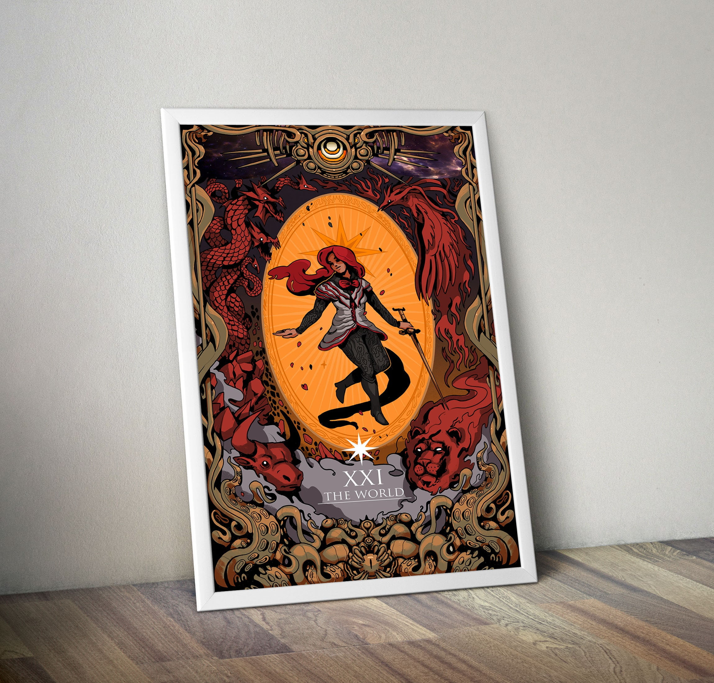 POSTER The World Tarot Poster Major Arcana Tarot Poster Tarot Art Print ...
