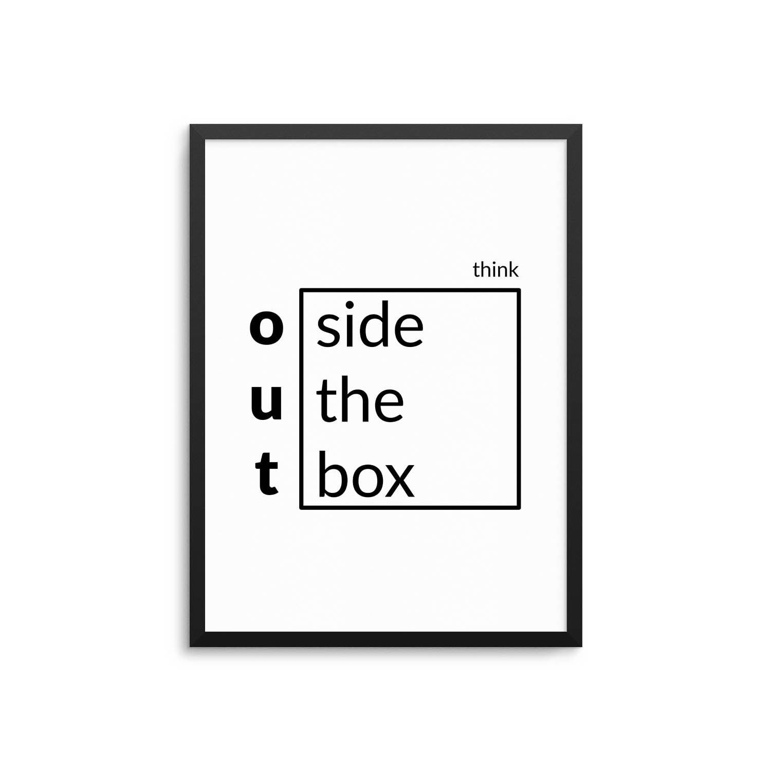 POSTER Think Outside The Box Poster - Innovation Office Wall Art ...
