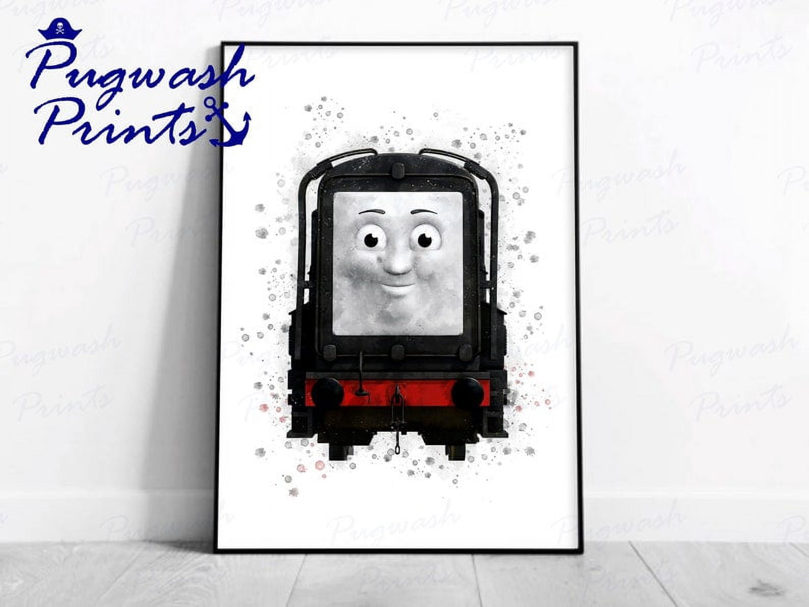 POSTER Thomas and Friends Print 'DIESEL' Watercolour Splash Art ...