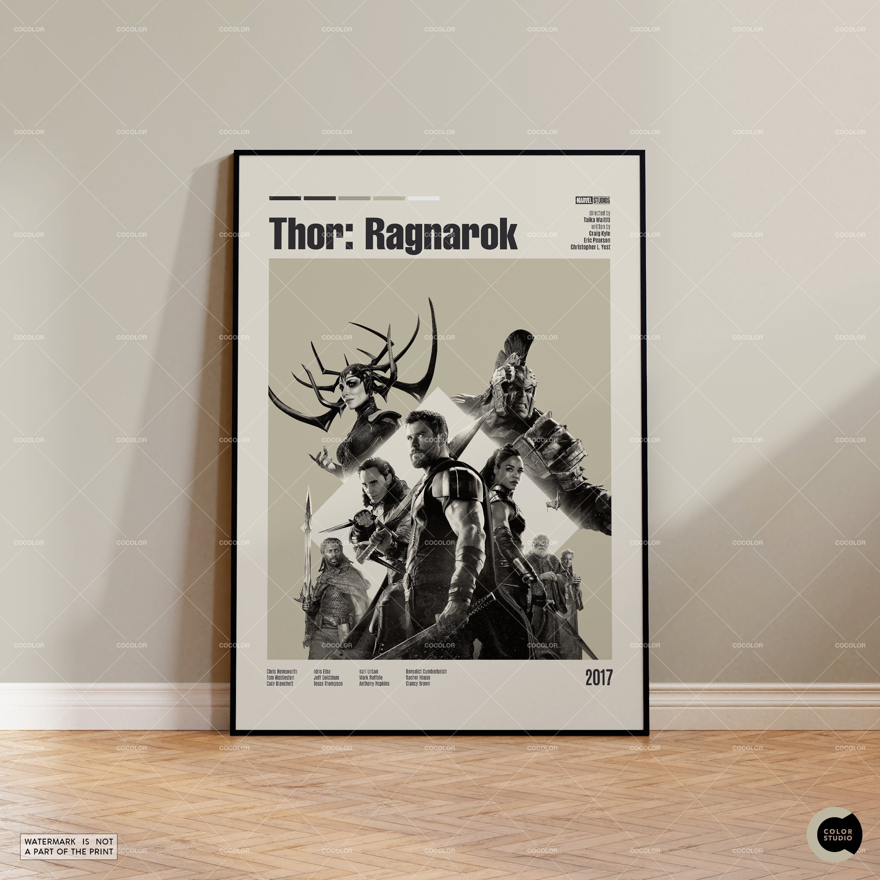 POSTER Thor Ragnarok, Taika Waititi, Retro Modern Movie Poster, Vintage ...