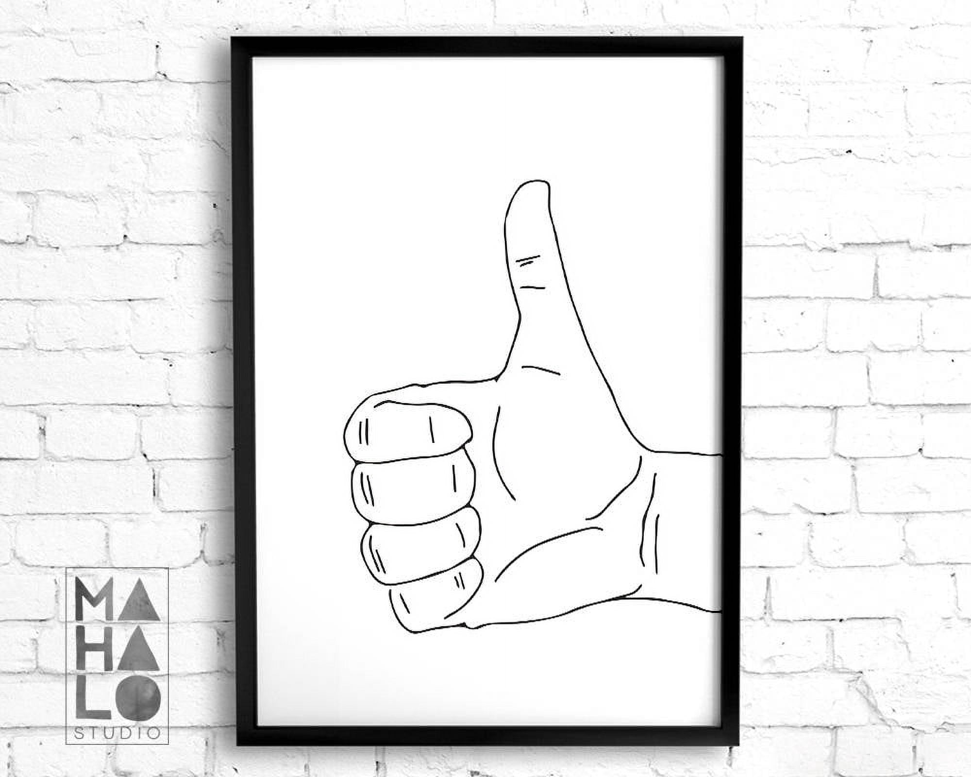 POSTER Thumbs up printable, like thumbs up, hand print, all good ...