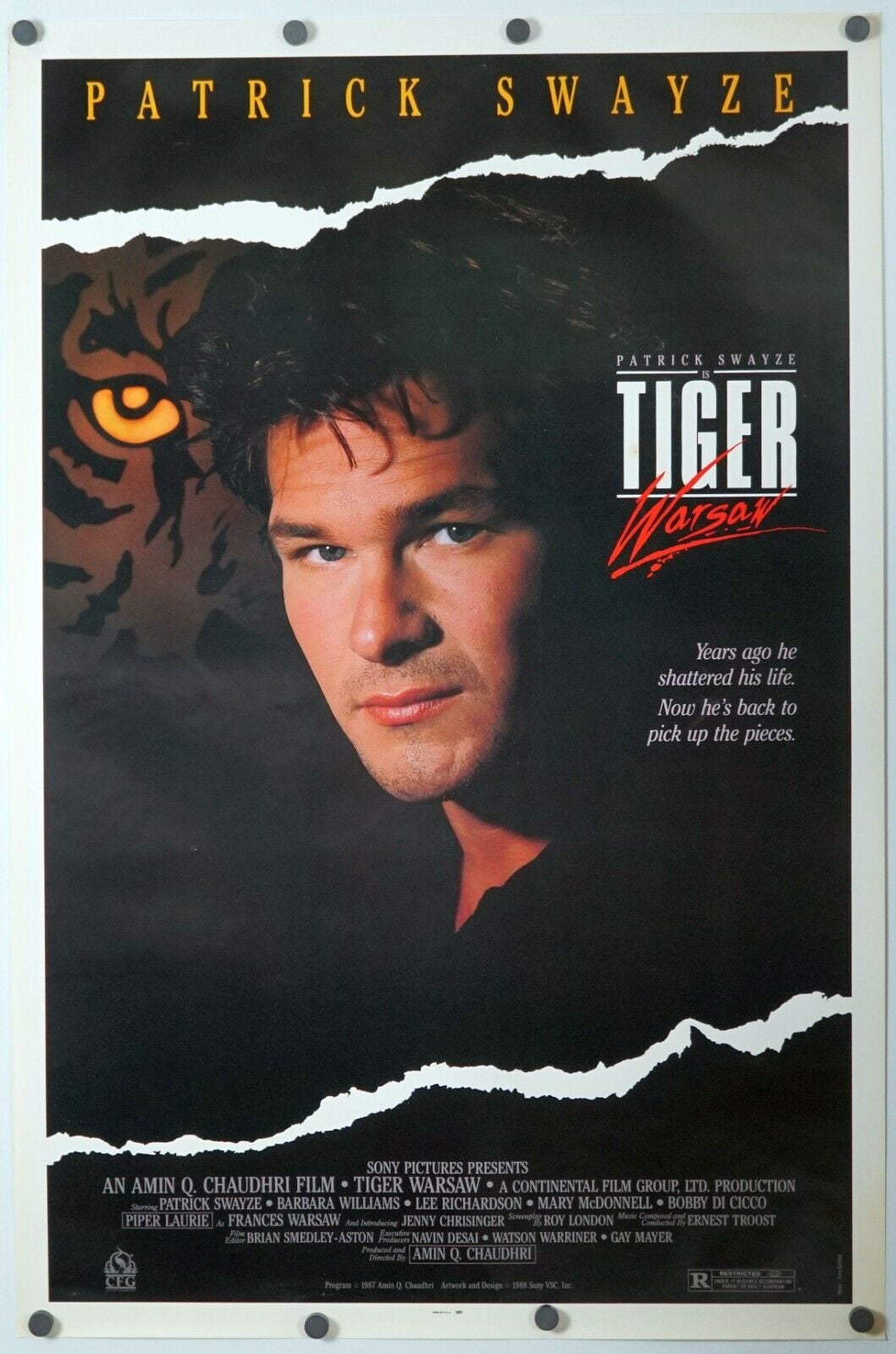 POSTER Tiger Warsaw - original movie poster - - 1988 - Patrick Swayze ...
