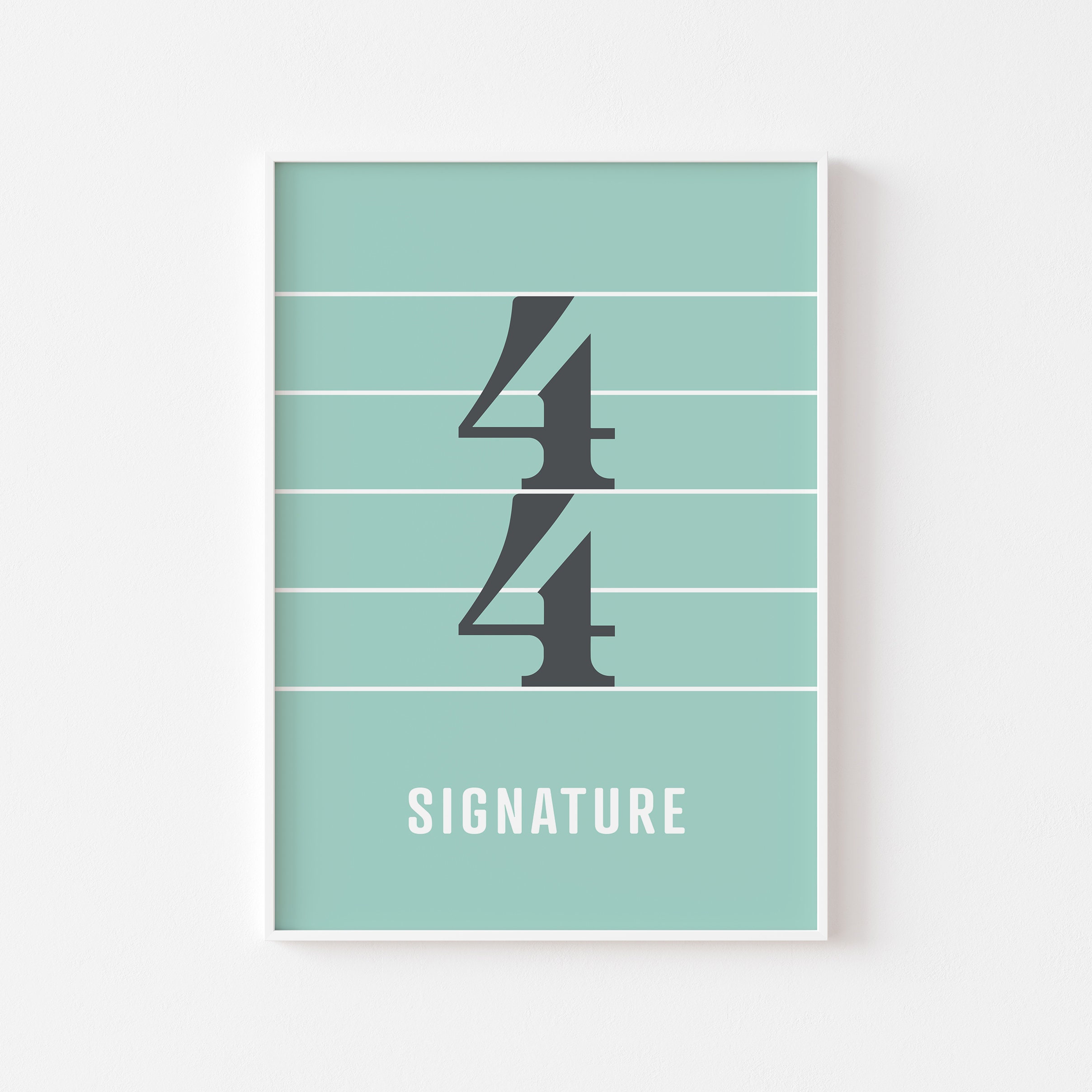 POSTER Time Signature Print - Music Theory Poster, 4/4 Time, Musical ...