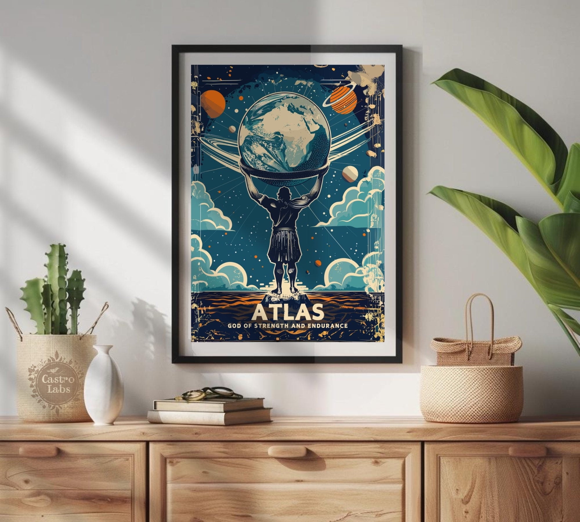 POSTER Titan Atlas, Greek God Atlas, Atlas God Poster, Greek Mythology ...
