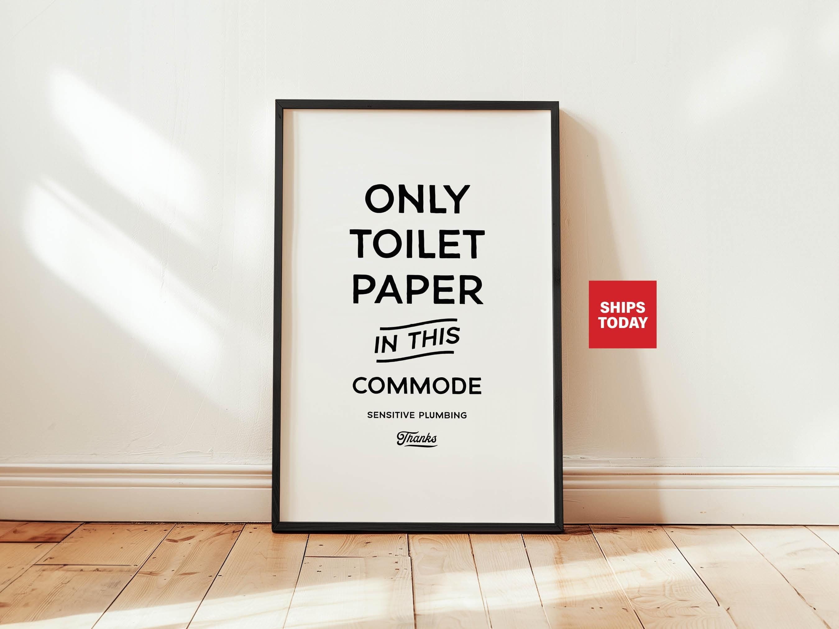 POSTER Toilet Paper Only Print Bathroom Art Retro Bathroom Wall Decor ...