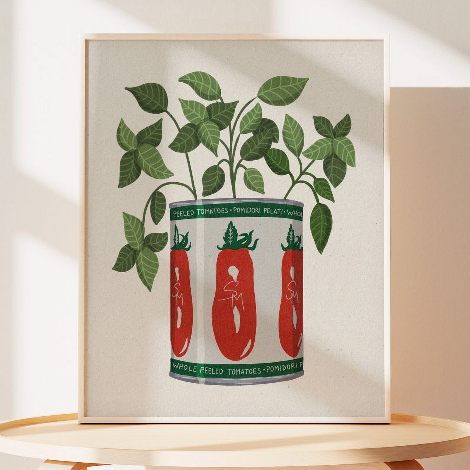 POSTER Tomato Basil Botanical Art Print | San Marzano Tomatoes and ...