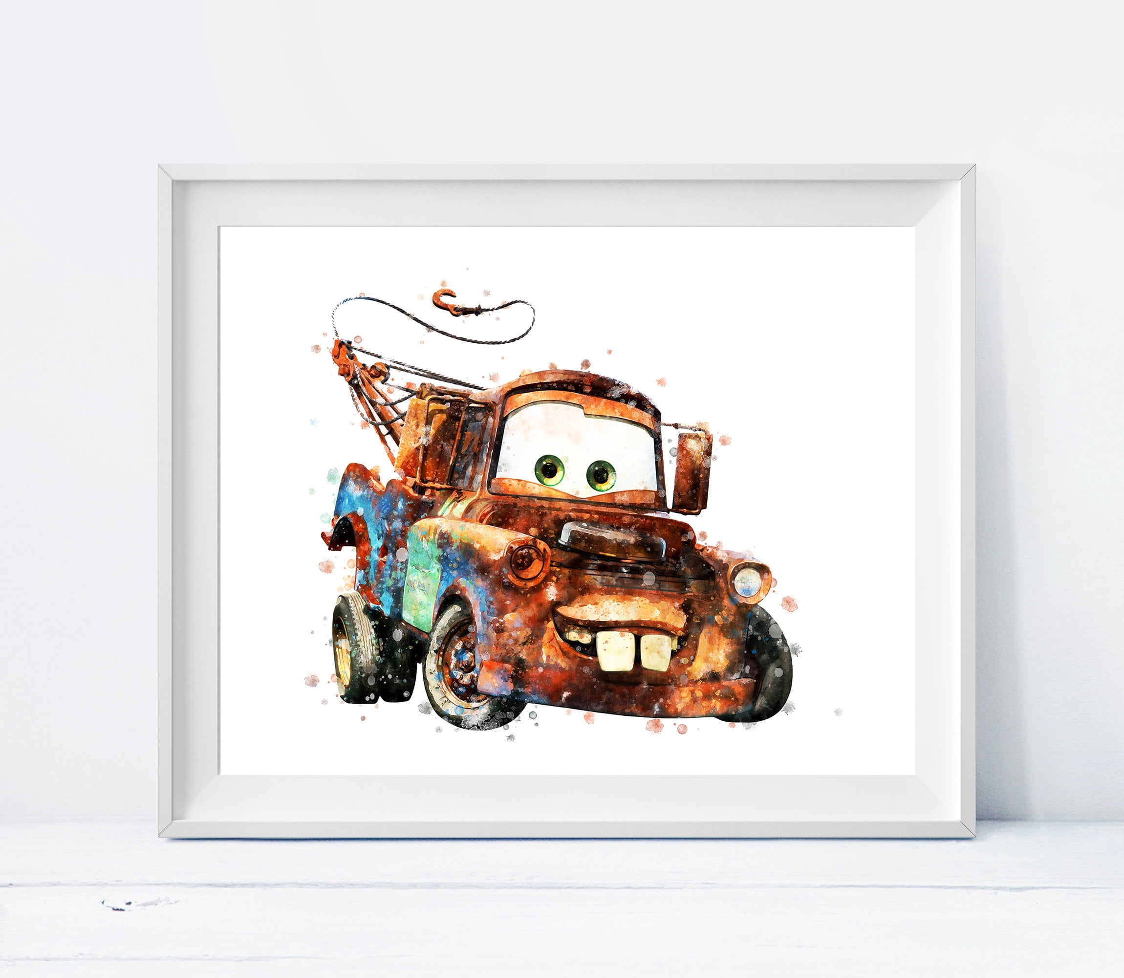 POSTER Tow Mater Watercolor Printable Disney Cars Print Pixar Cars Tow ...