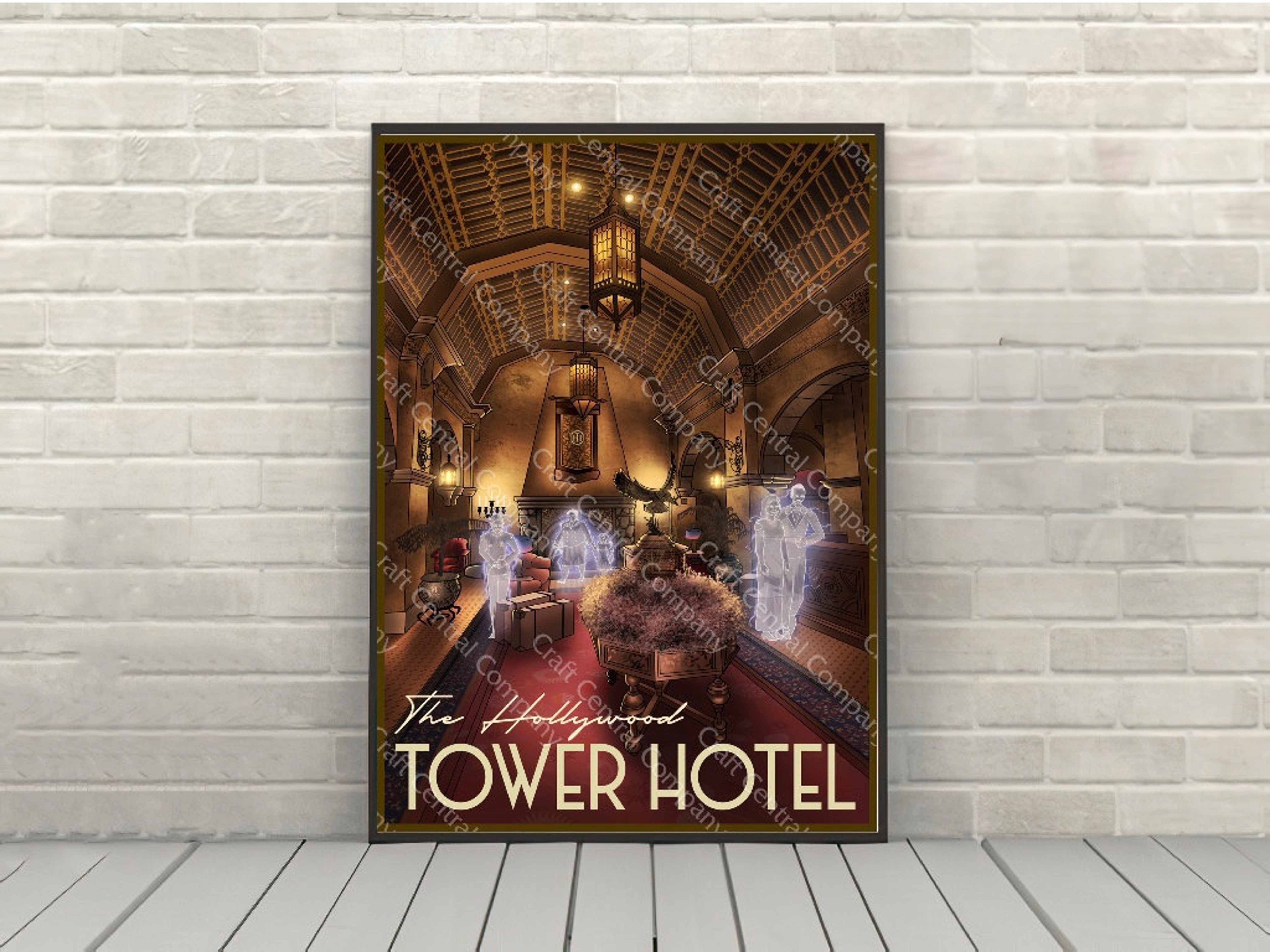 POSTER Tower of Terror Poster The Hollywood Tower Hotel Lobby Disney ...