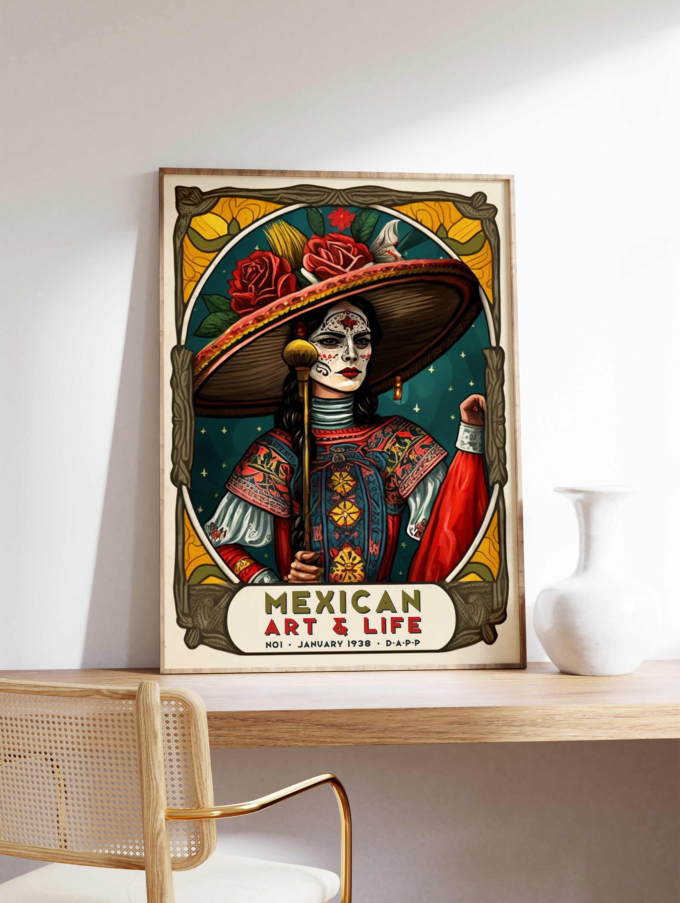 POSTER Traditional Mexican Female Exhibition Poster, Mexican Art Print ...