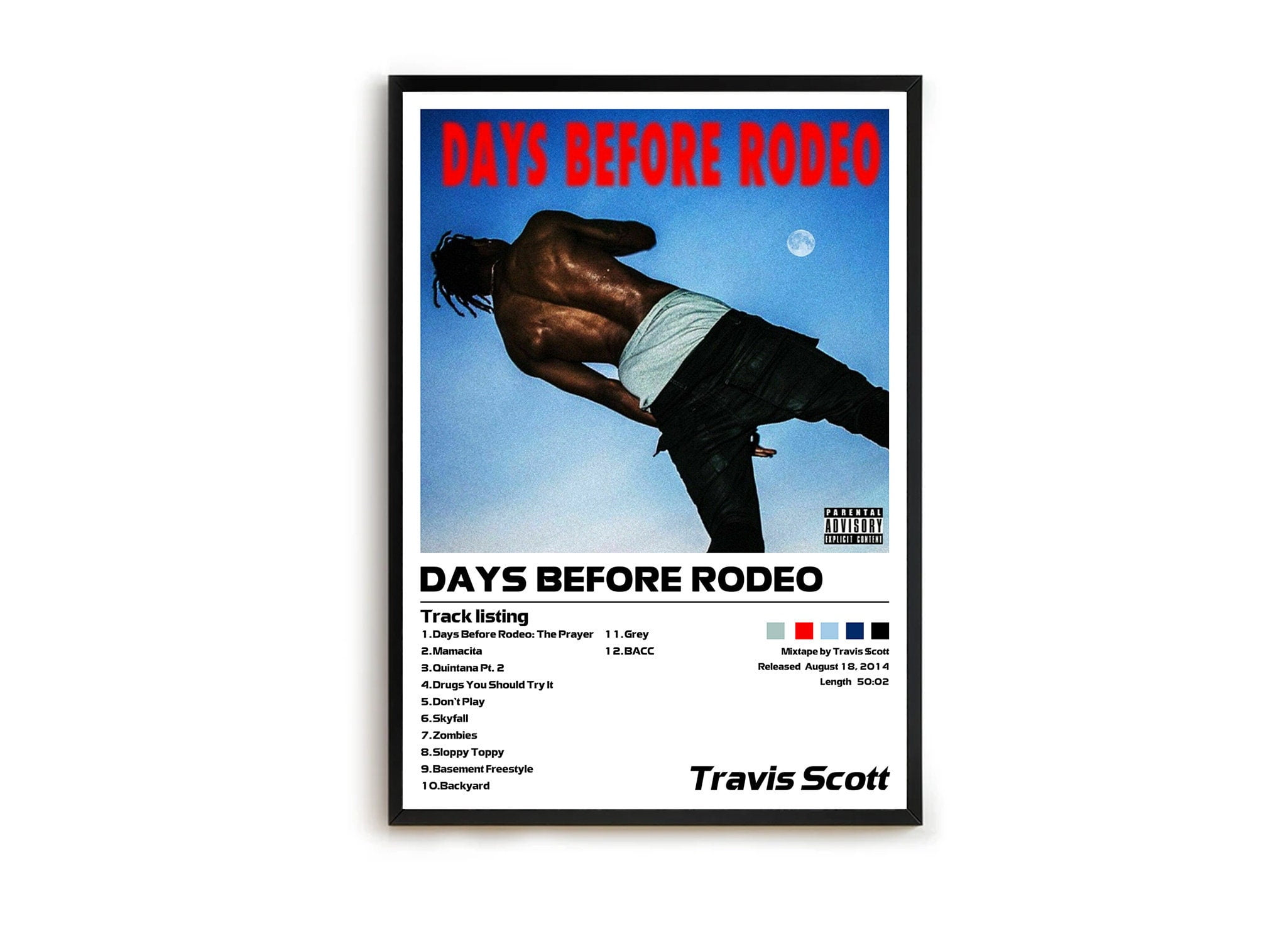 POSTER Travis Scott - Days Before Rodeo | Minimalist Album Cover Poster ...
