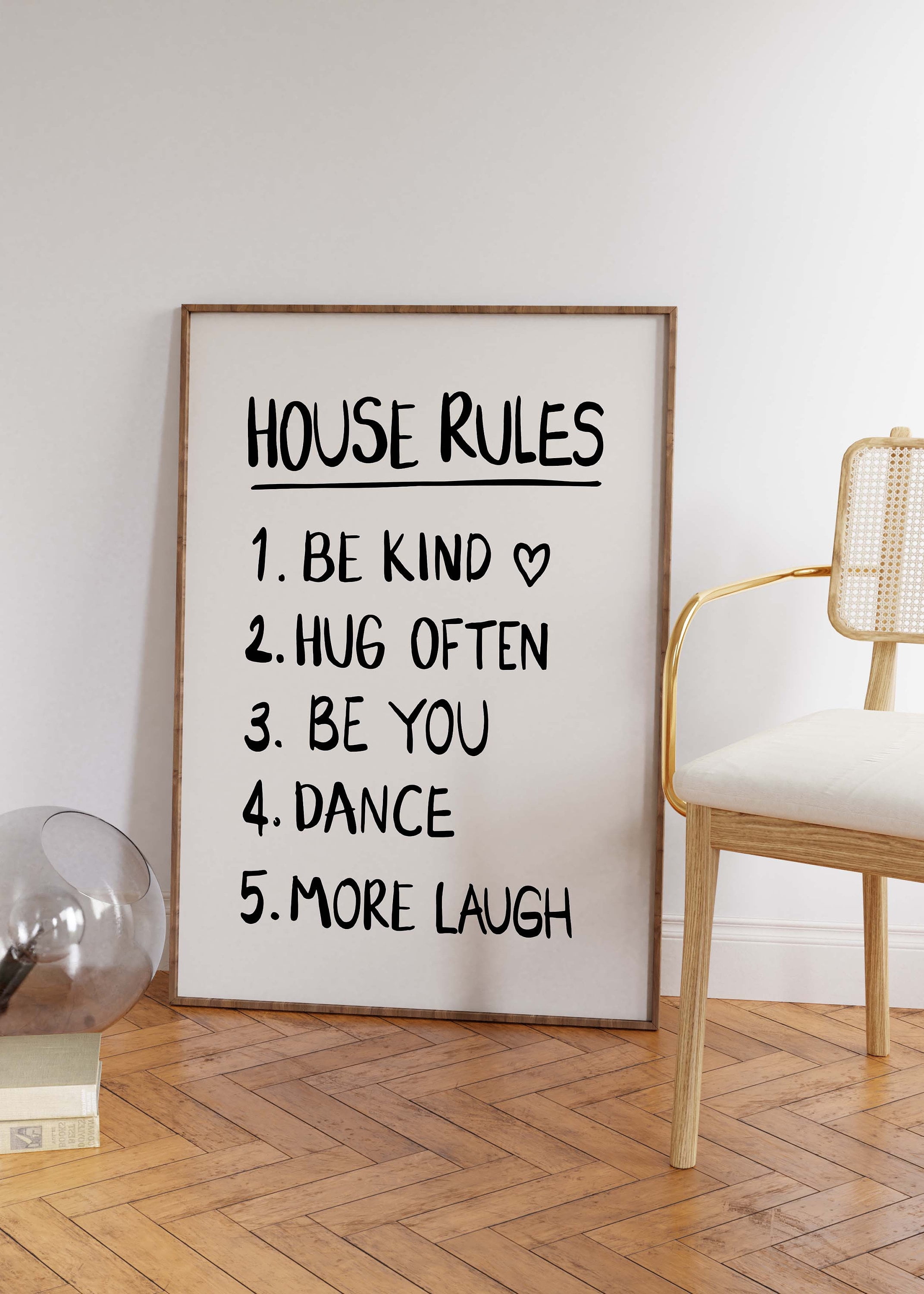 POSTER Trendy House Rules Poster | Preppy Apartment Decor | Bar Cart ...