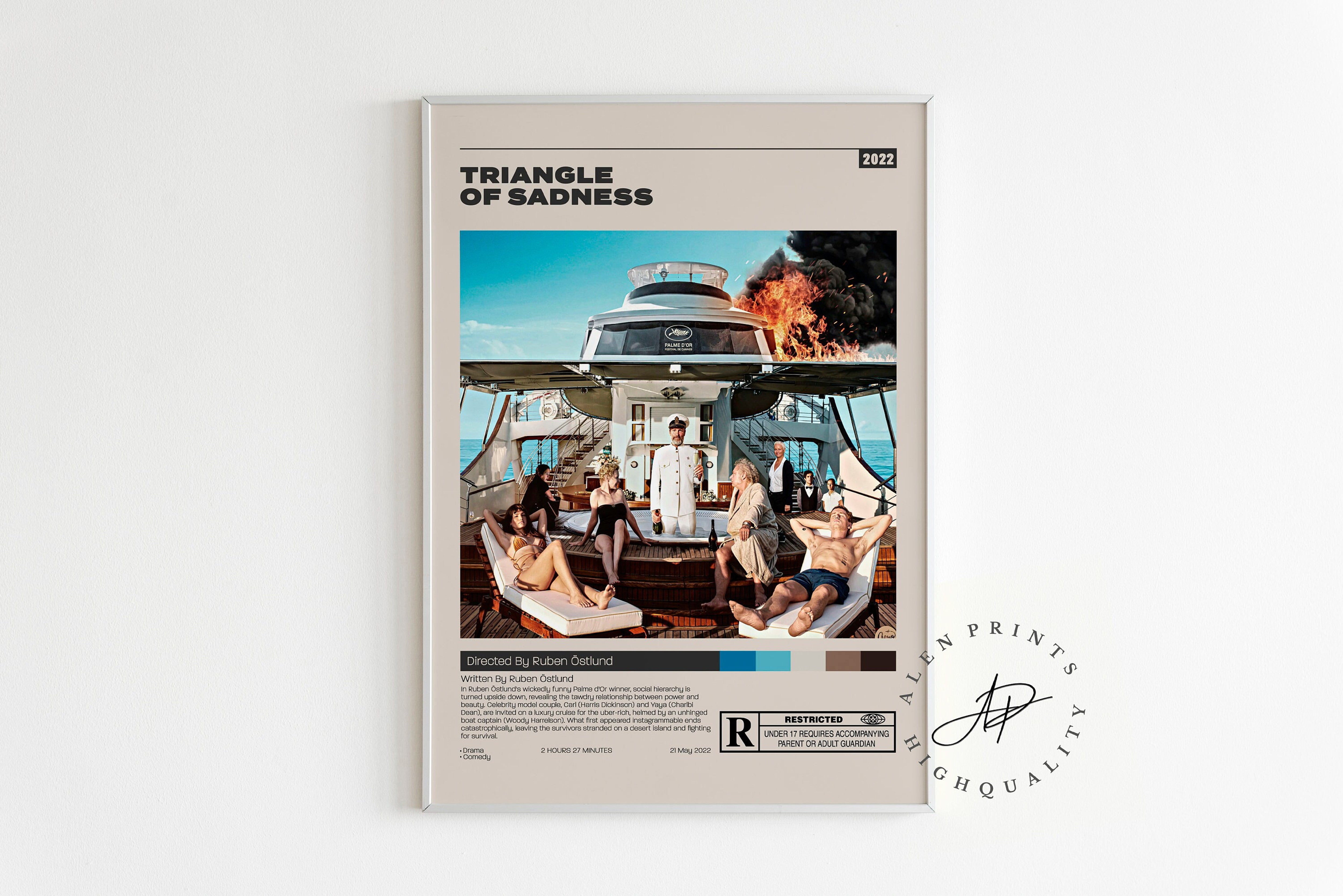 POSTER Triangle of Sadness Poster, Ruben Östlund, Minimalist Movie ...