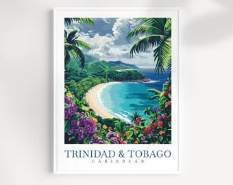 POSTER Trinidad and Tobago Travel Print Wall Art Trinidad and Tobago ...