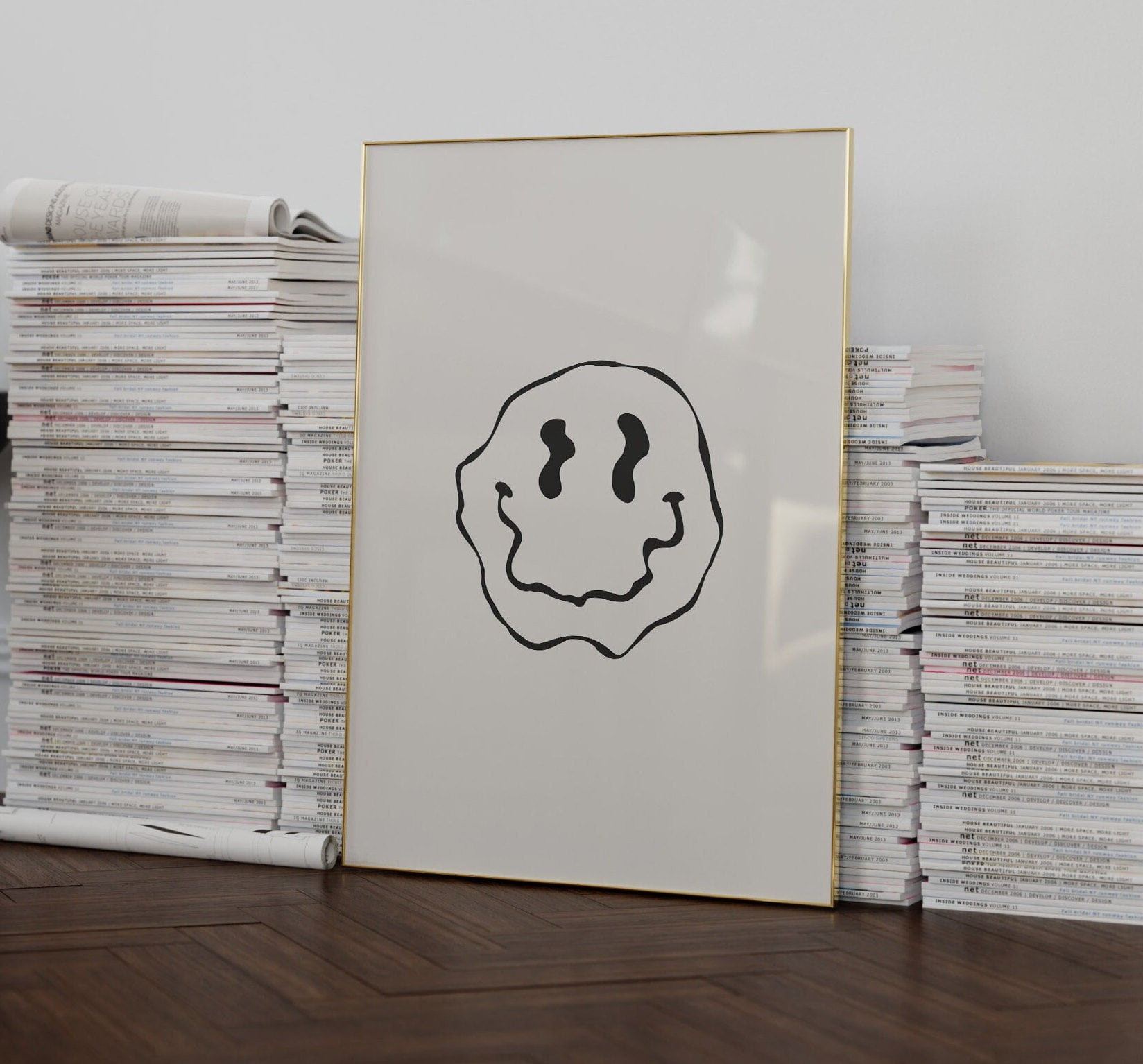 POSTER Trippy Smiley Face Trendy Wall Art Poster Funky Art Smiley Wall ...