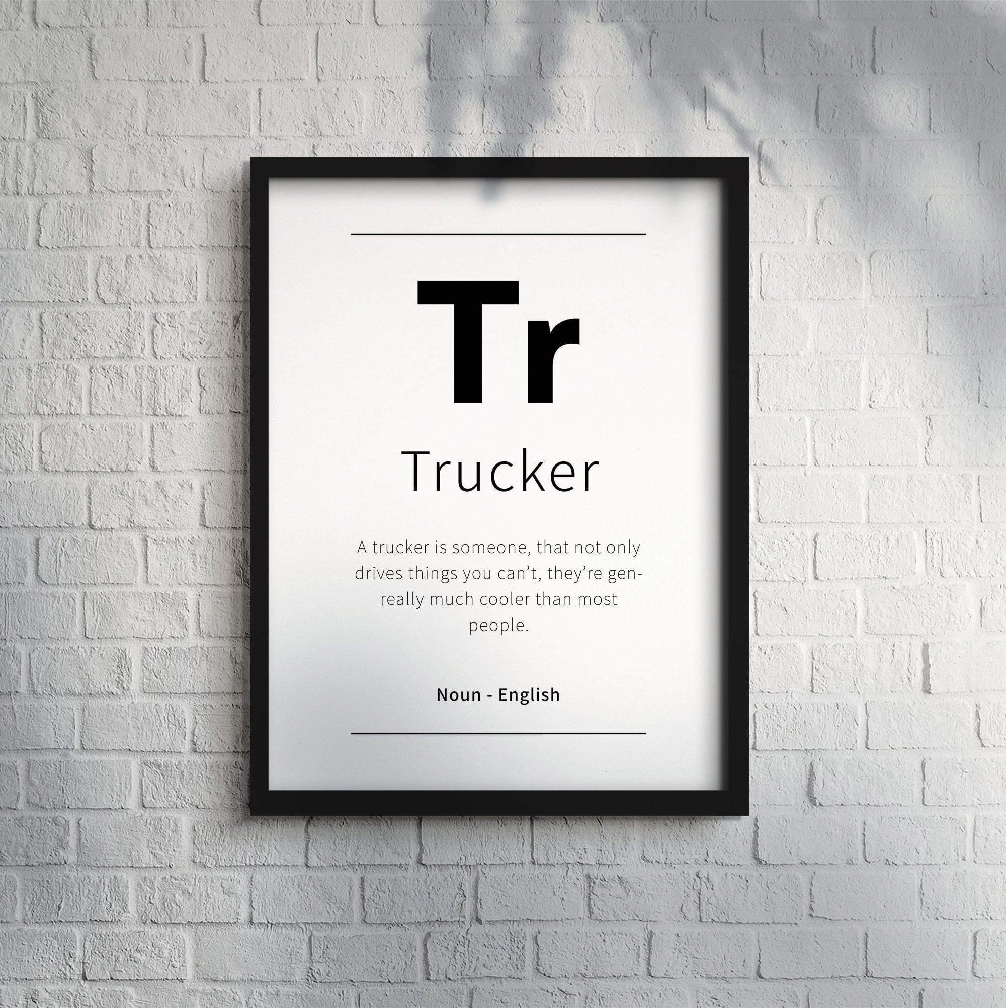 POSTER Trucker definition | Truck driver | Lorry driver | HGV driver ...