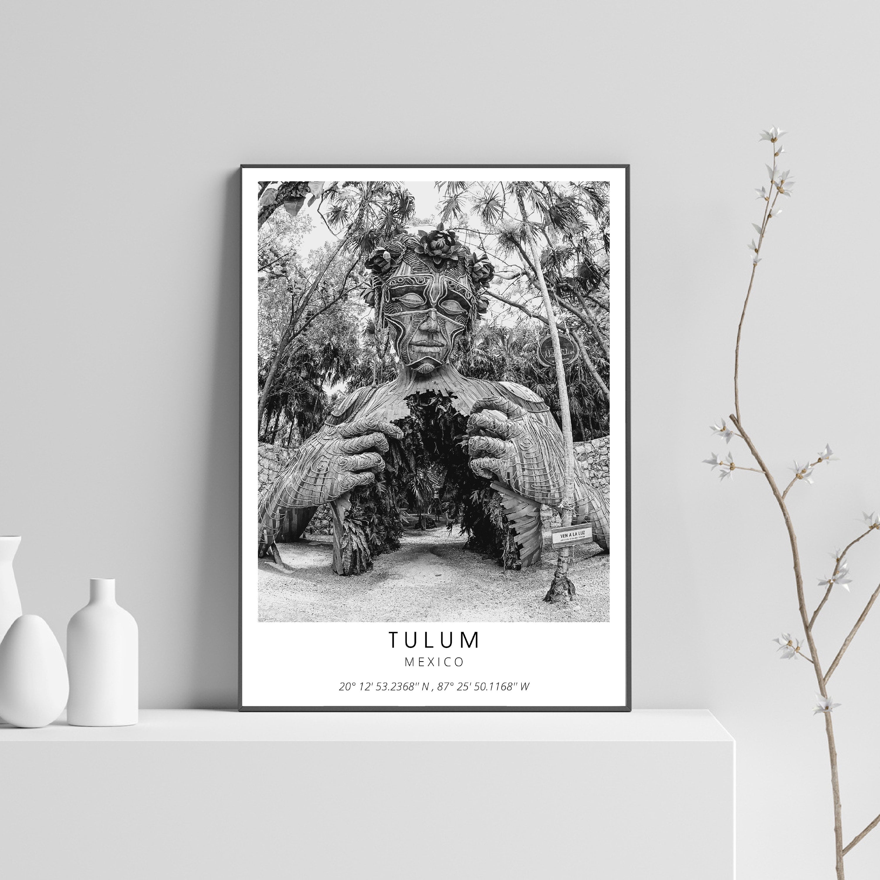 POSTER Tulum Mexico Black And White Travel Poster - Minimalist Wall Art ...