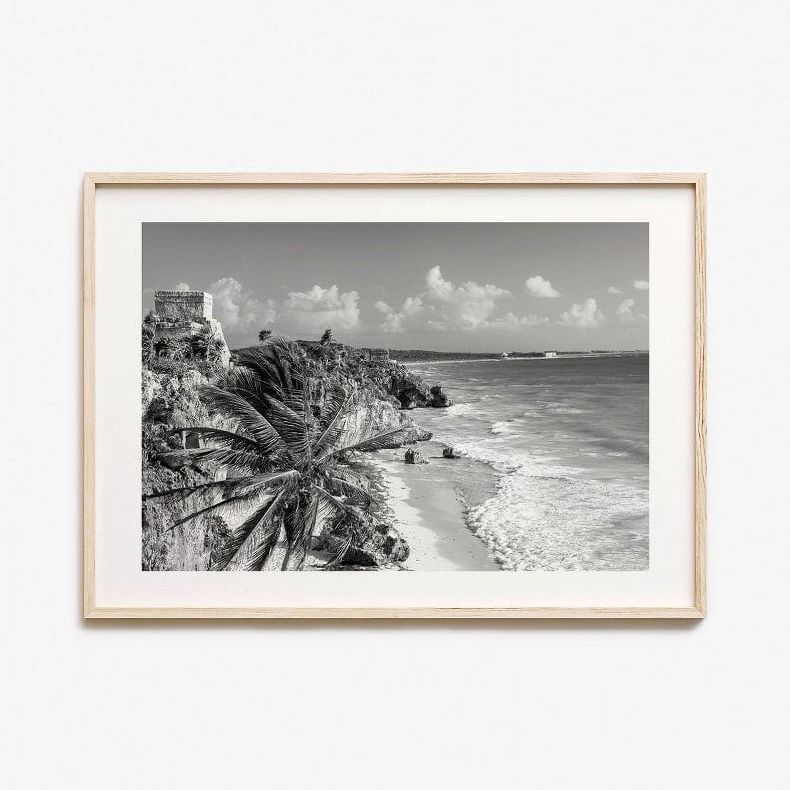 POSTER Tulum Photo Poster Print Horizontal, Tulum Black and White Wall ...