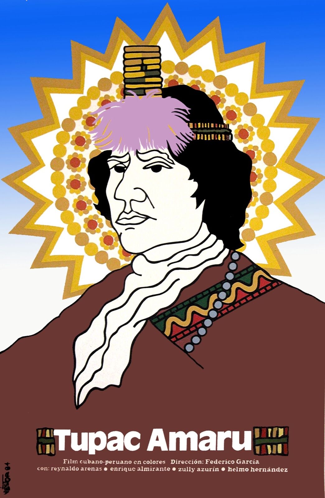 POSTER Tupac Amaru.cuban film.sun surrounds indian.POSTER.decor Home Office art-24x36-UNFRAMED ...