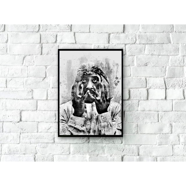 POSTER Tupac Art Print, Tupac Shakur Poster, Black and White Tupac ...