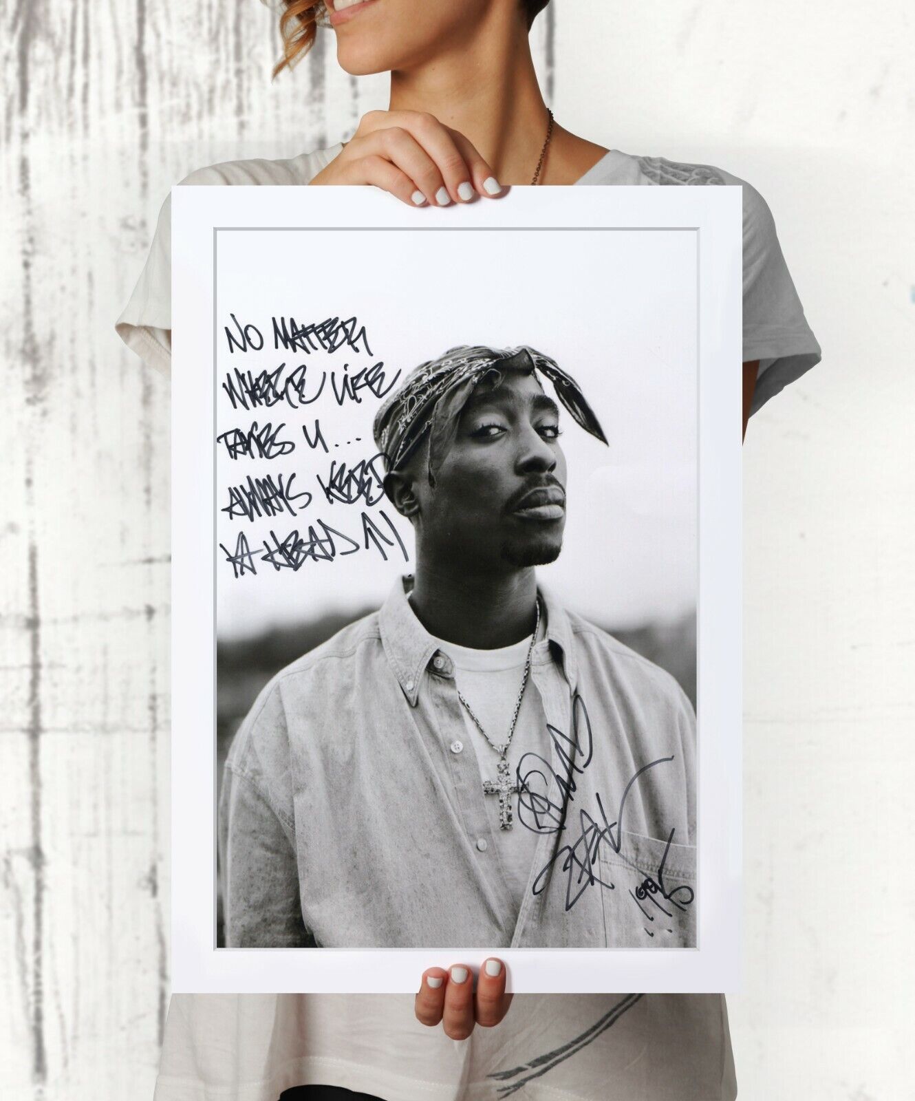 POSTER Tupac Shakur Autographed Poster Print. Great Rare Memorabilia ...