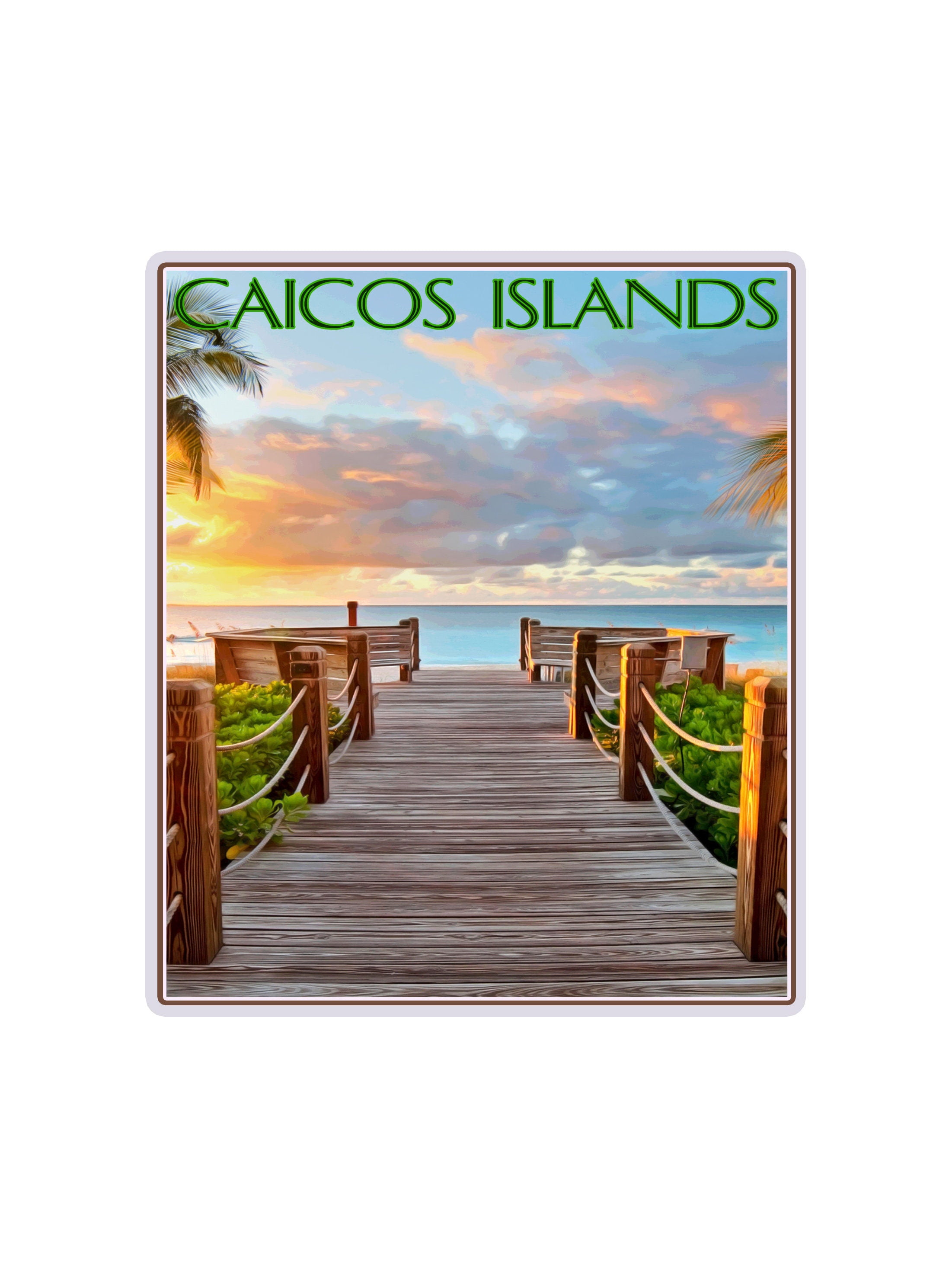 POSTER Turks and Caicos Islands, Holiday Poster, Minimalist Decor ...
