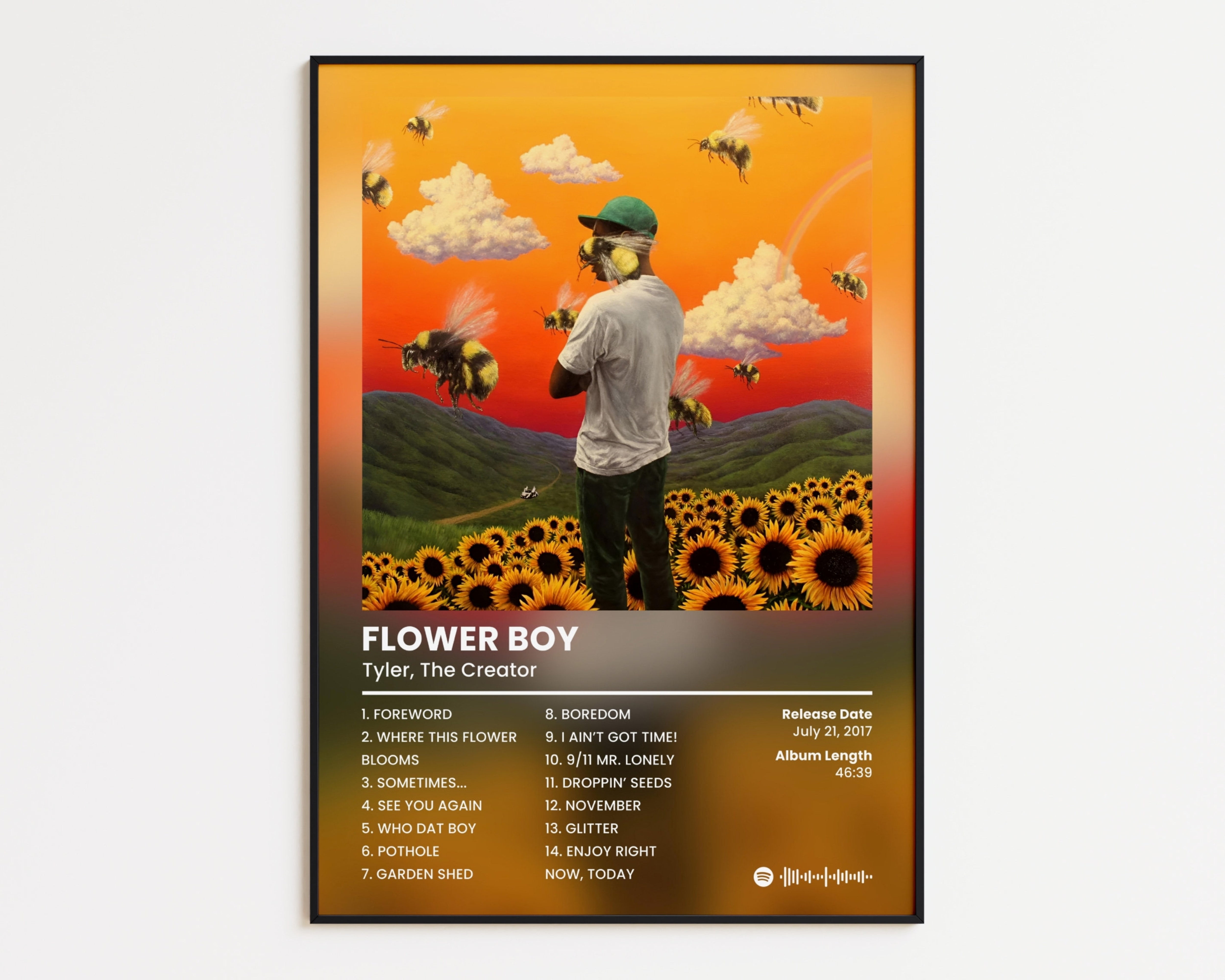 POSTER Tyler, The Creator Cover Poster, Flower Boy Print, Classics Rap ...