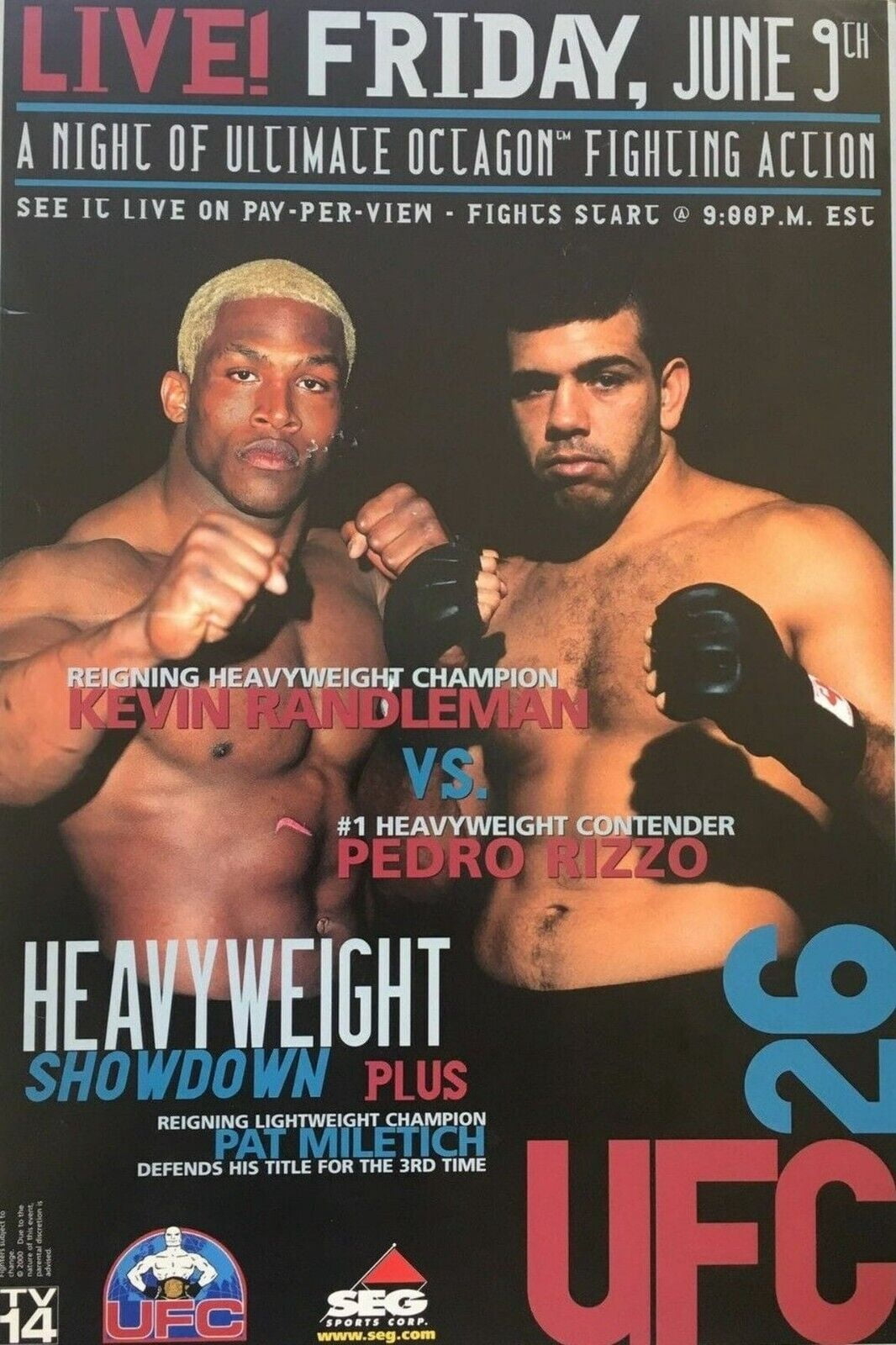 POSTER UFC 26 Heavyweight Showdown Kevin Randleman Ultimate Fighting ...