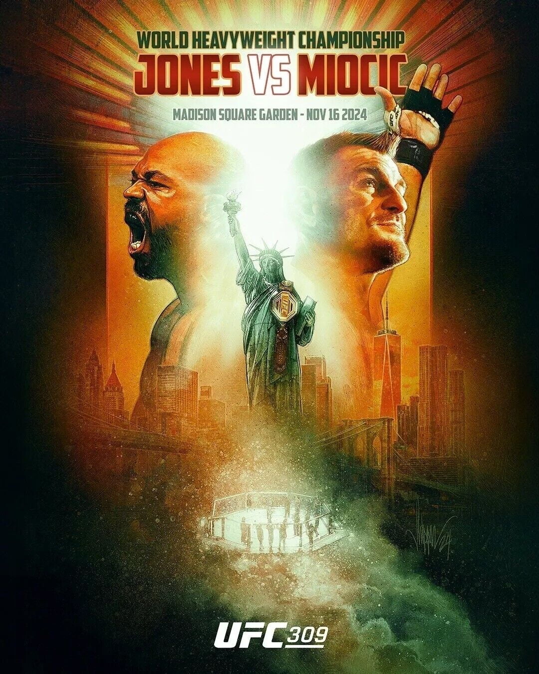 POSTER UFC 309 Wall Art Series Poster, Boxing 2024 Poster-8x12-UNFRAMED ...