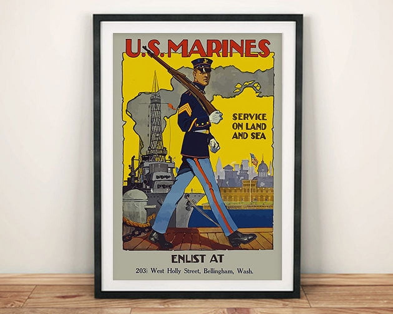 POSTER US Marines Poster: Vintage Army Recruitment Advert Print ...