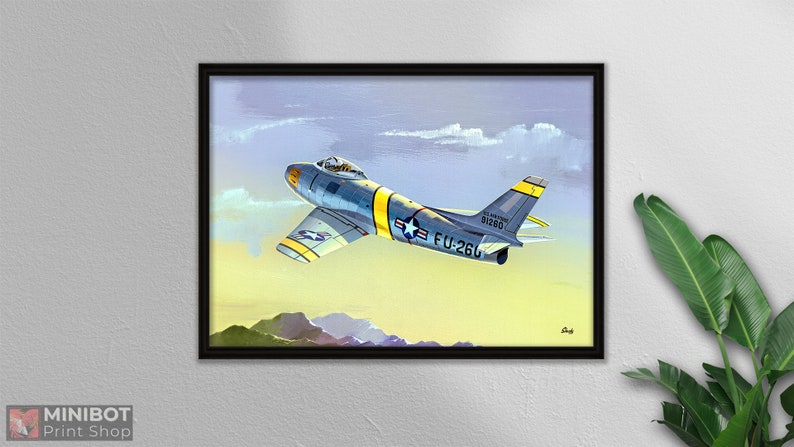 POSTER USAF F-86 - US Air Force - Concept Illustration- Artwork - Wall ...