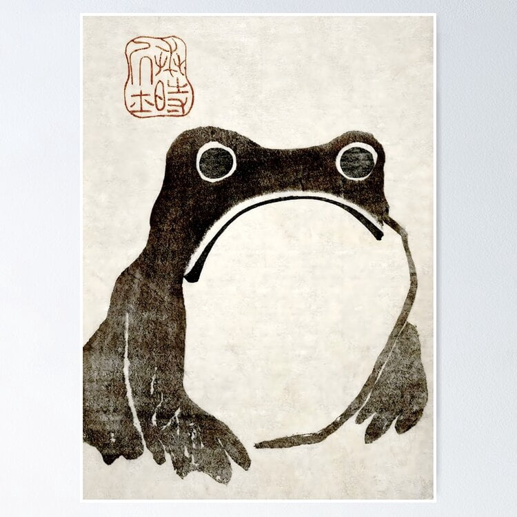 POSTER Ukiyo e Matsumoto Hoji Grumpy Frog Poster NO FRAMED, 8x12 ...