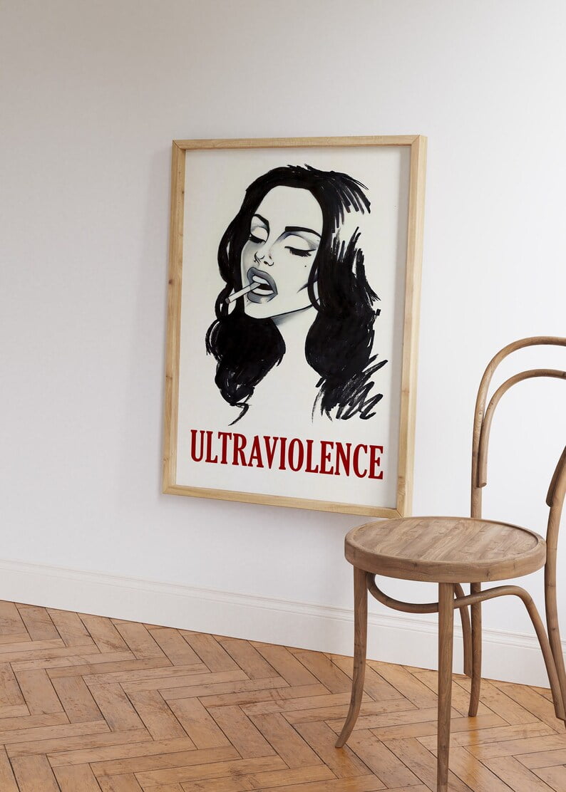 POSTER Ultraviolence Wall Art Lana Del Rey Poster, Drawing Art Print ...