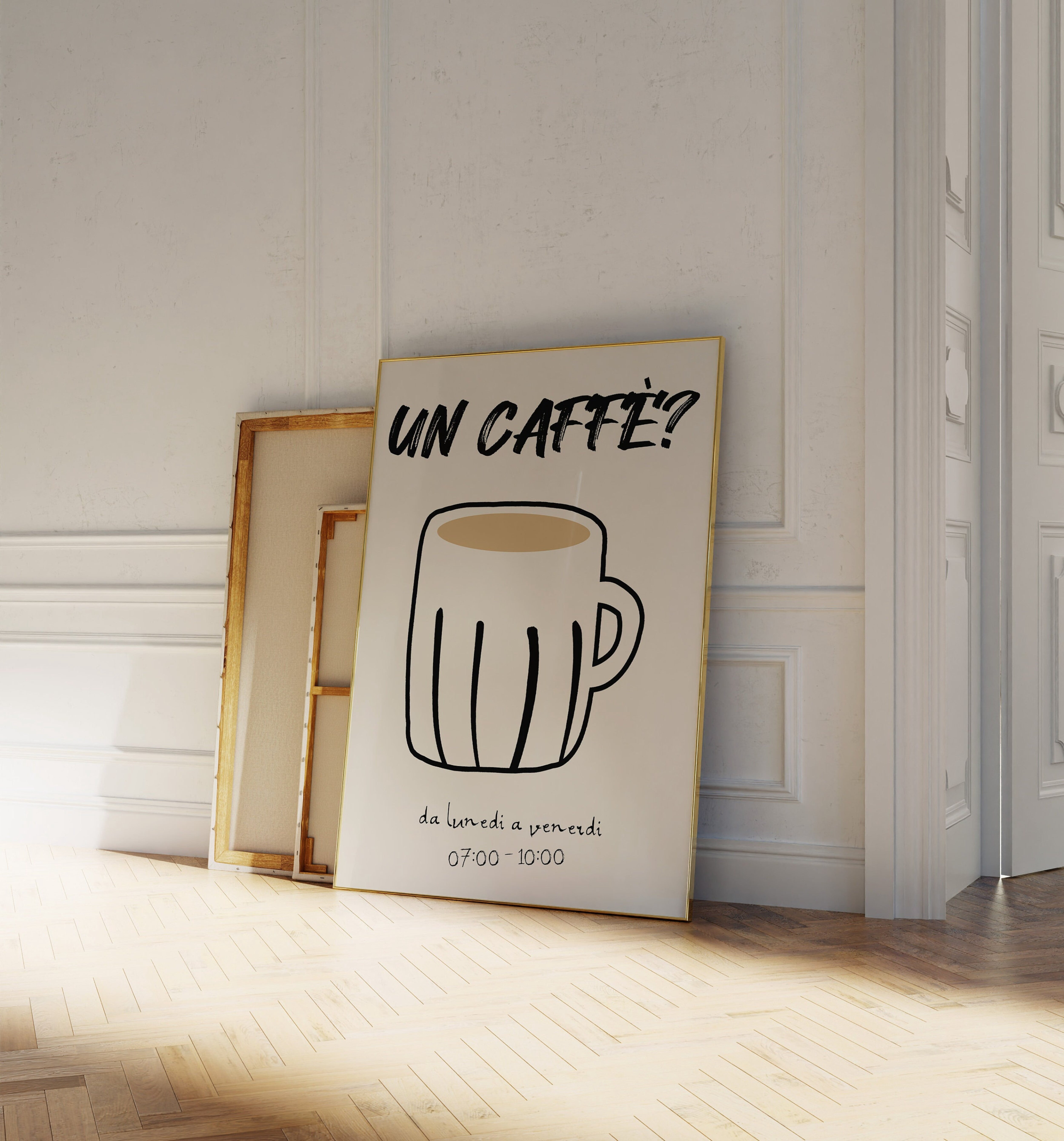 POSTER Un Caffe Print Coffee Wall Art Kitchen Art Mid Century Modern ...