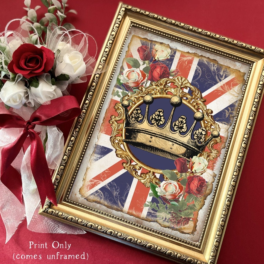 POSTER Union Jack Crown Poster Tea Party Wall Art Picture Party Union ...