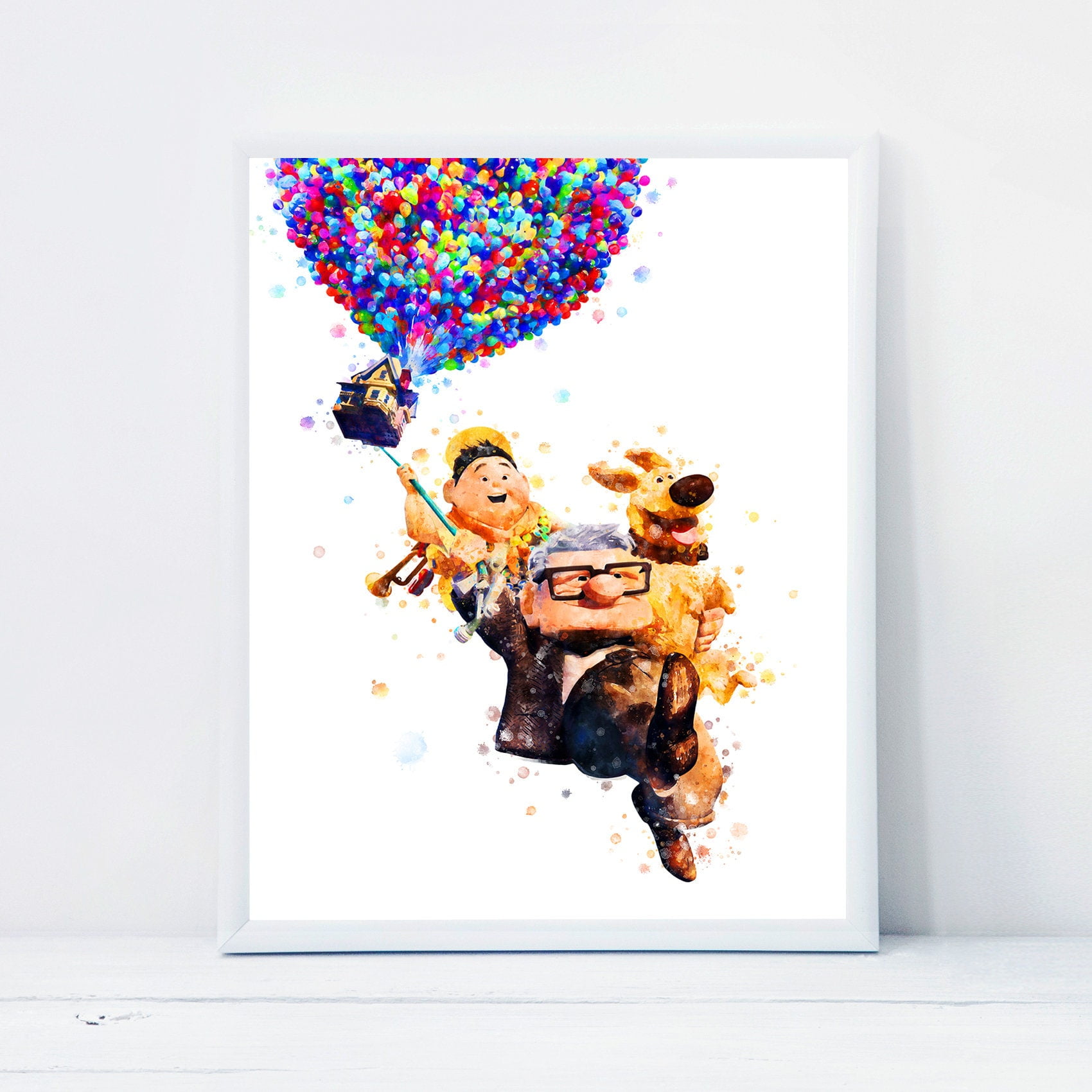 POSTER Up Print Carl Russell Dug Up Balloon House Watercolor Printable ...