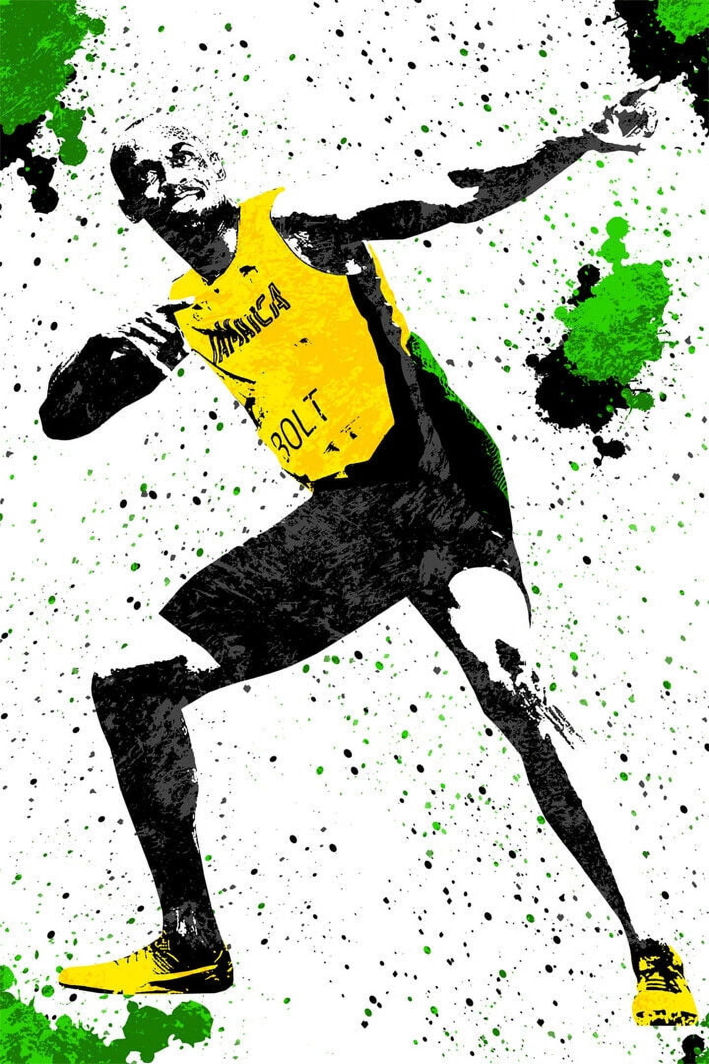 POSTER Usain Bolt Jamaica Sprinter Art Wall Indoor Room Outdoor Poster ...