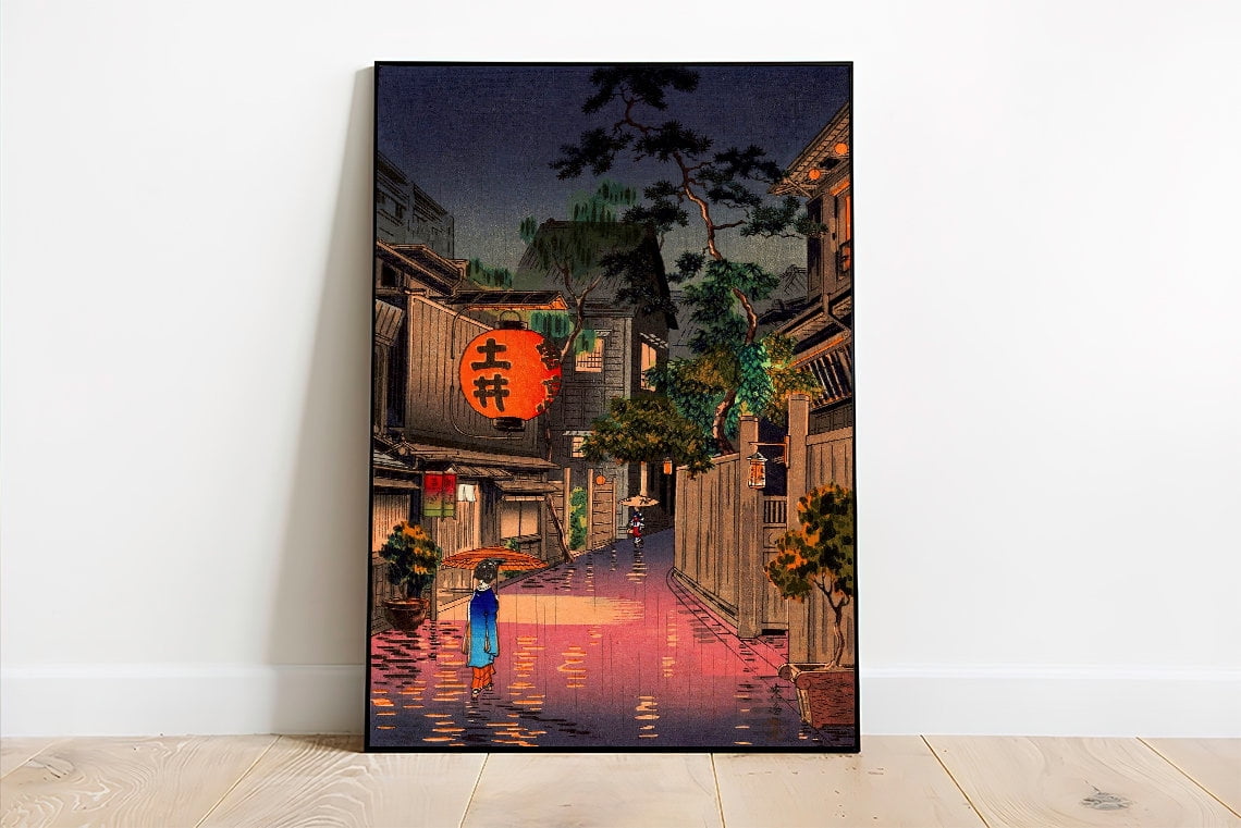 POSTER Ushigome Kagurazaka Print, Tsuchiya Koitsu Vintage Print, Ukiyo-e Art Print, Japanese Art ...